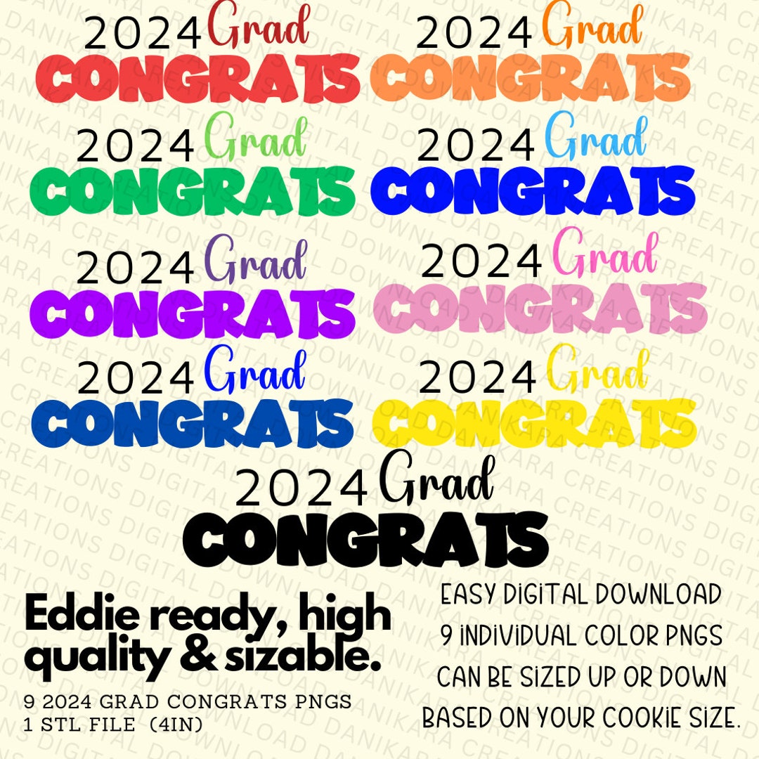 2024 Grad Congrats PNG & STL, Graduation PNG, Happy Graduation Pngs ...