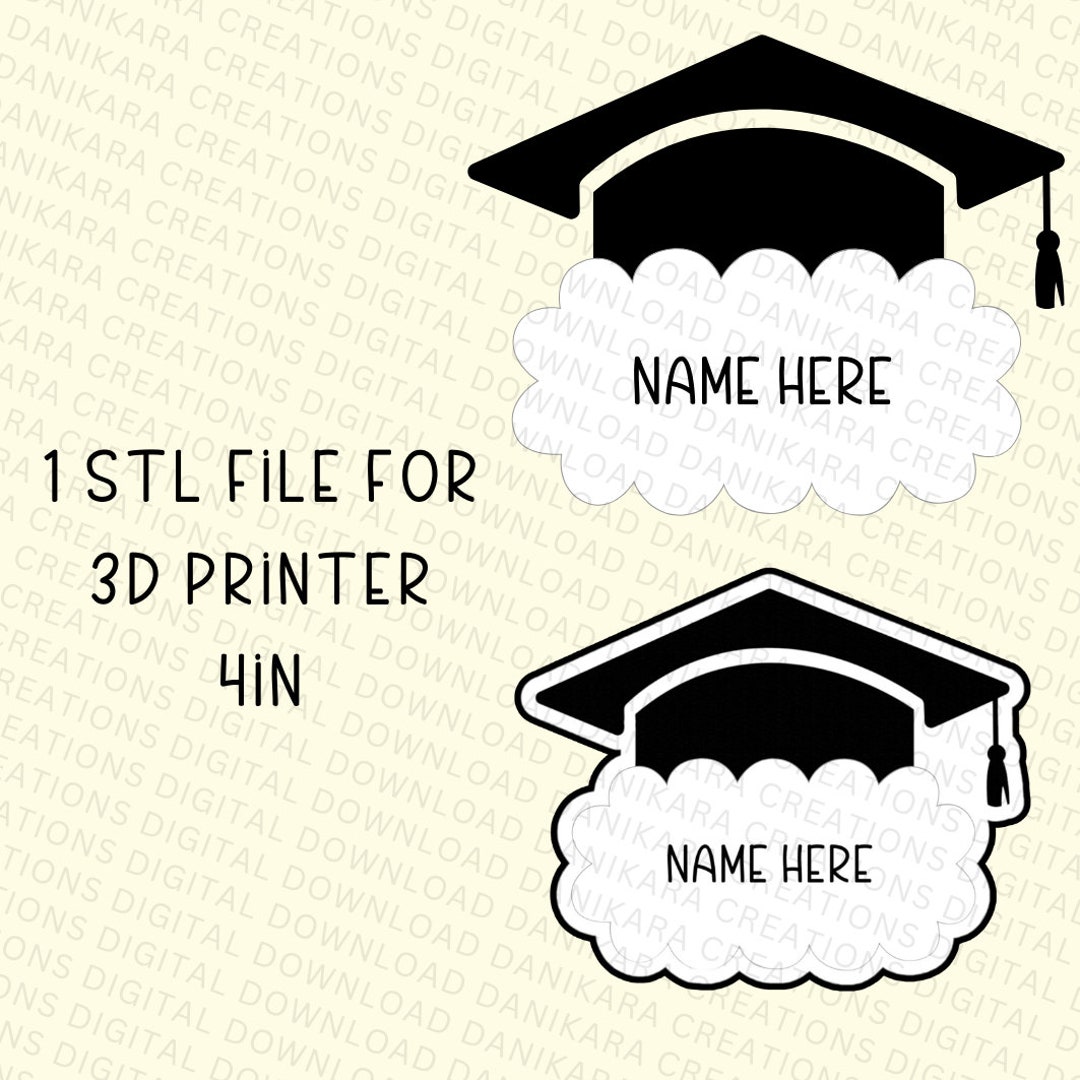 Grad Cap and Name Plate STL, Name Plaque STL, Graduation STL ...