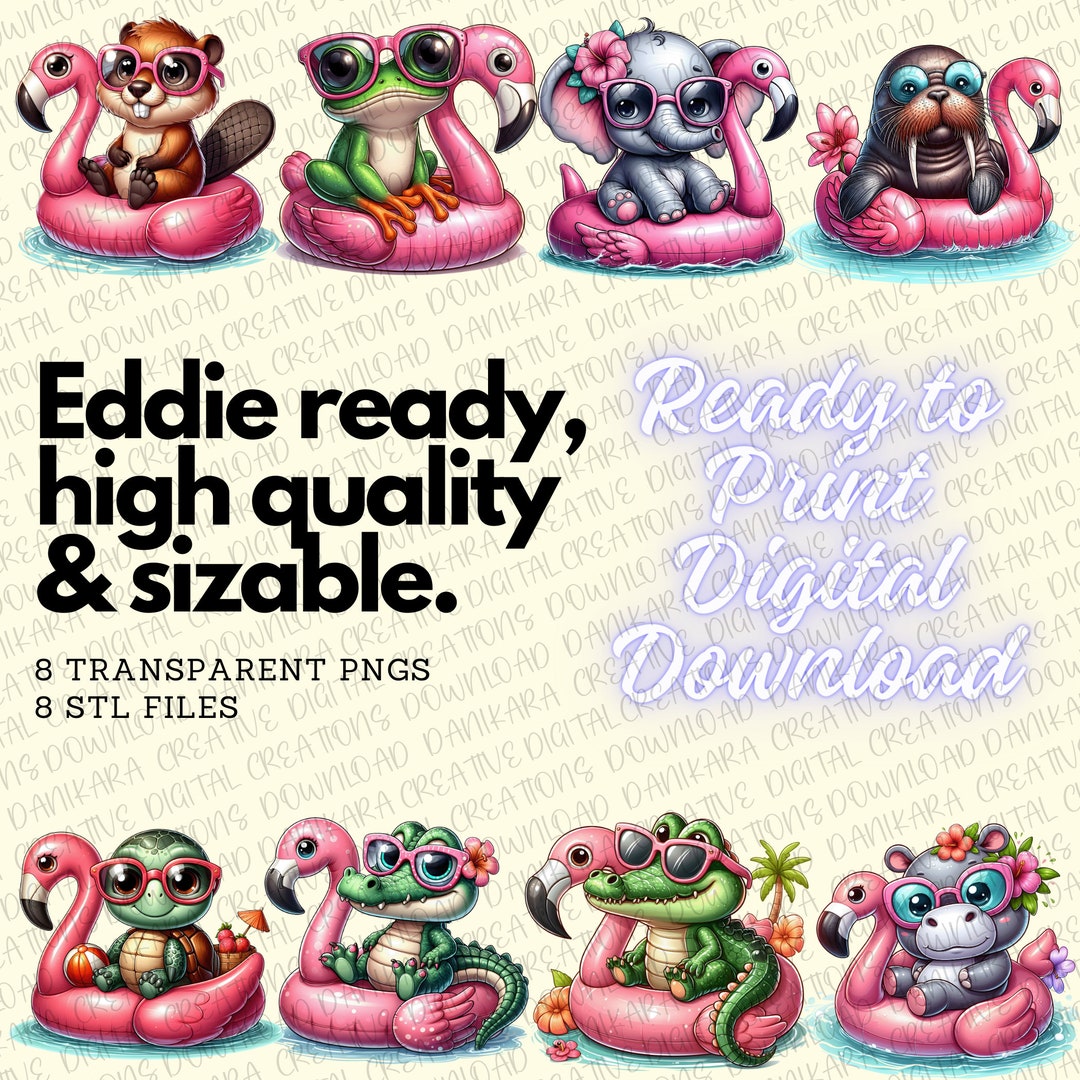 Summer Pool Float STL & PNG, Animal Floats, Pool Float, Pool Float Pngs ...