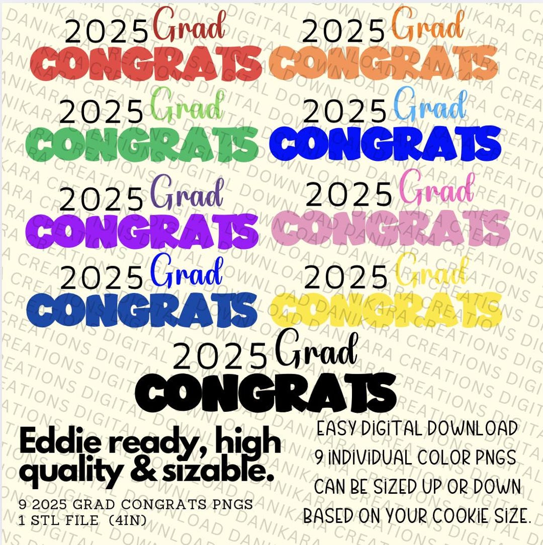 2025 Grad Congrats PNG & STL, Graduation PNG, Happy Graduation Pngs ...
