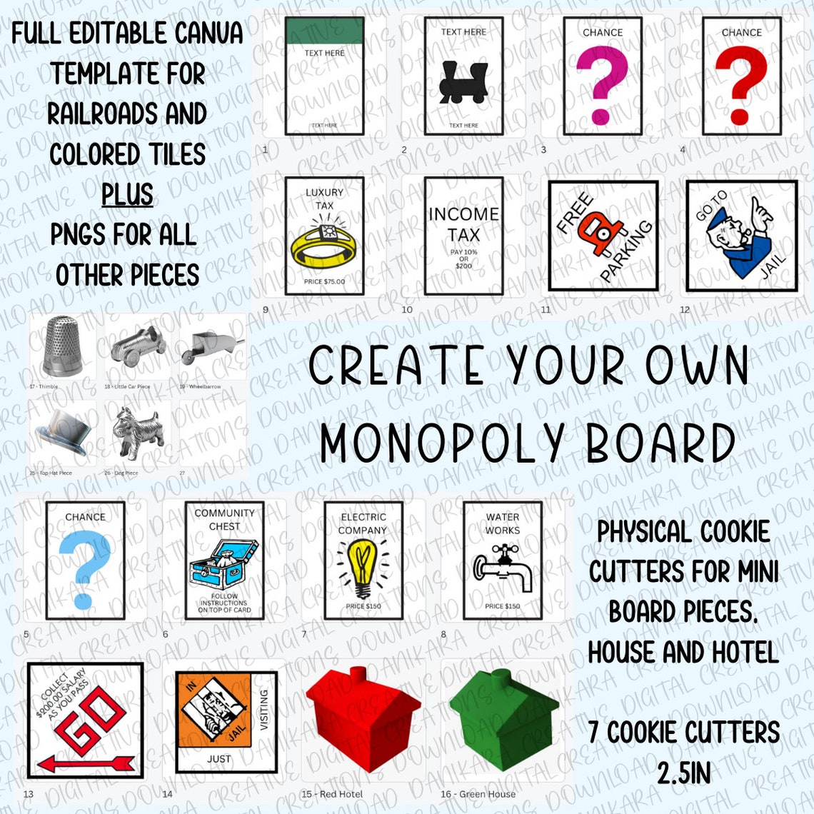 Monopoly Pngs & Cookie Cutters, Monopoly Board Game Cookie Cutter and ...