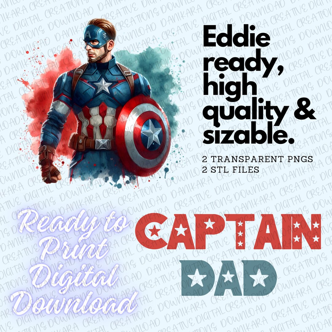 Captain Dad Happy Father's Day STL & PNG Set, Father's Day STL, Captain ...