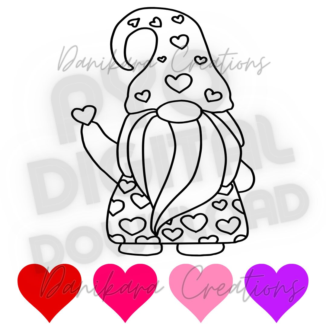 Valentine's Day Gnome Paint Your Own Cookie Valentines - Etsy