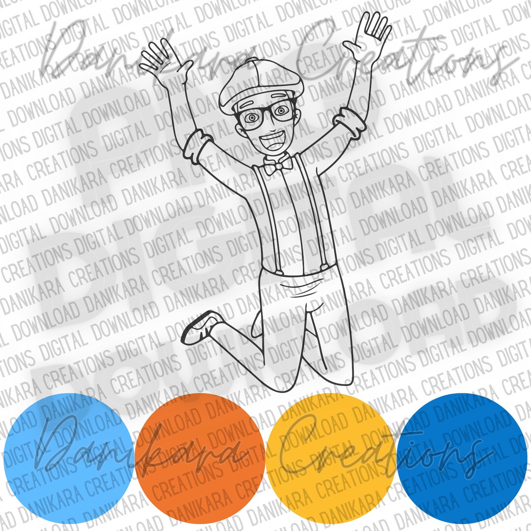 Character Blippi PYO, Paint Your Own Cookie, Paint Your Own PNG, PYO ...