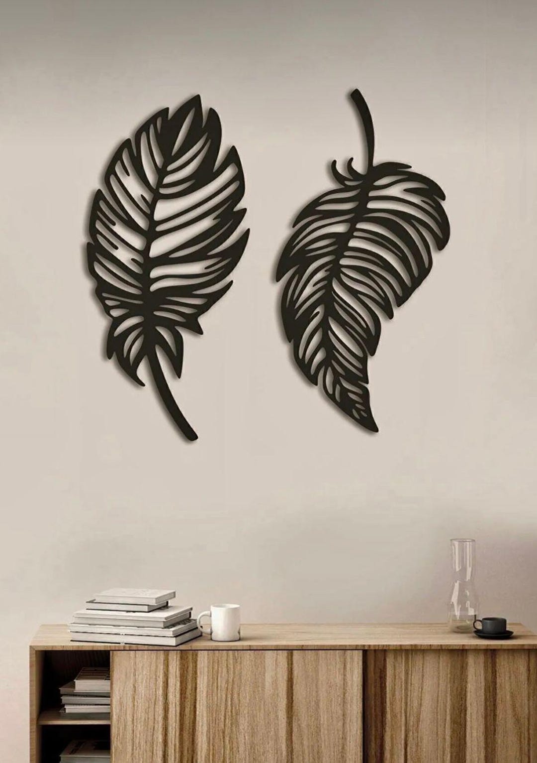 Modern Leaf Design Wooden Laser Cut Wall Decoration Product I Leaf ...