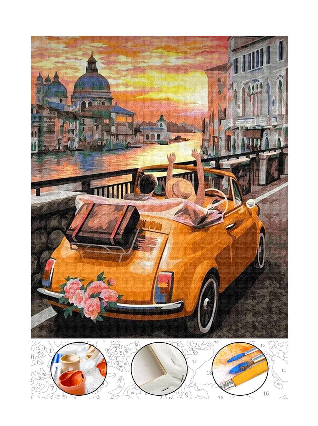 Numbered Painting Hobby Kit I Framed Numbered Canvas I Brush Paint ...