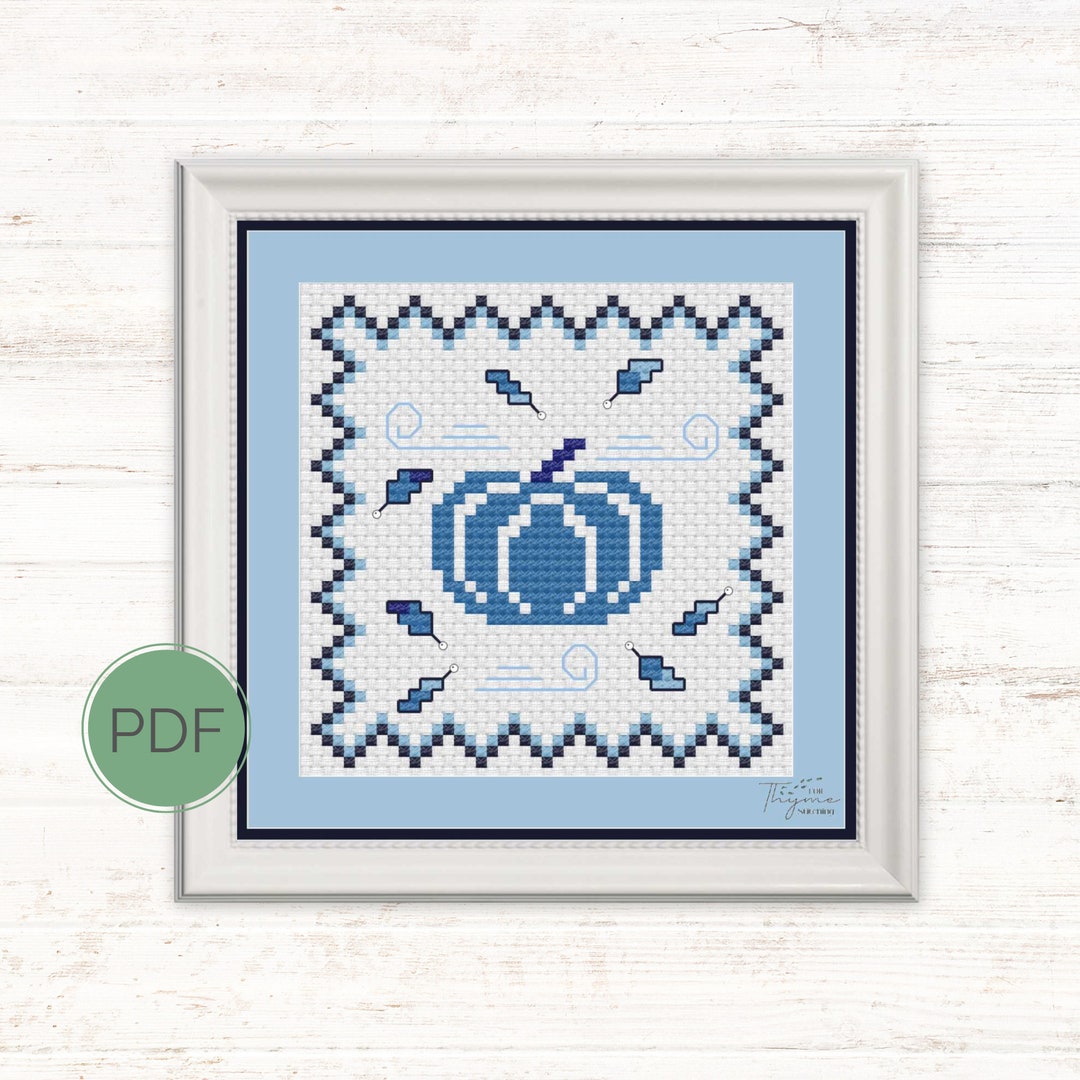 Fall Counted Cross Stitch Pattern Seasons Landscape Pattern Pumpkin ...