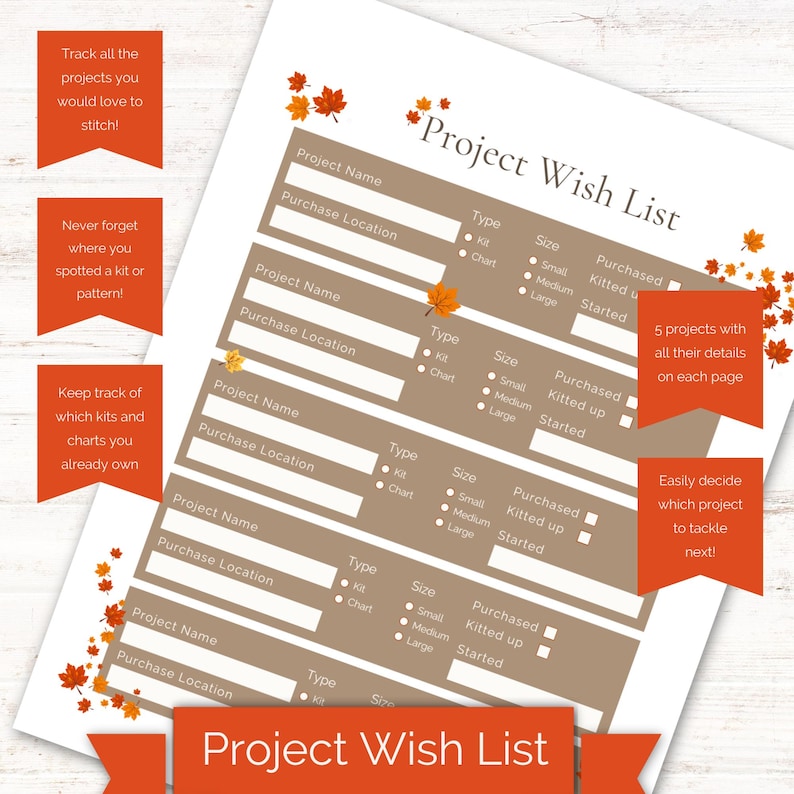 Cross Stitch Project Planner Printable | Hearthside Tales Collection ...
