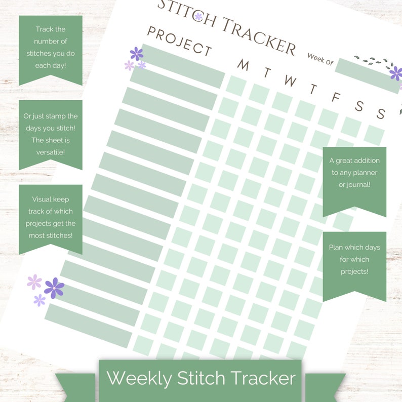 Cross Stitch Tracker: Printable Stitching Journal (digital Download) - Etsy
