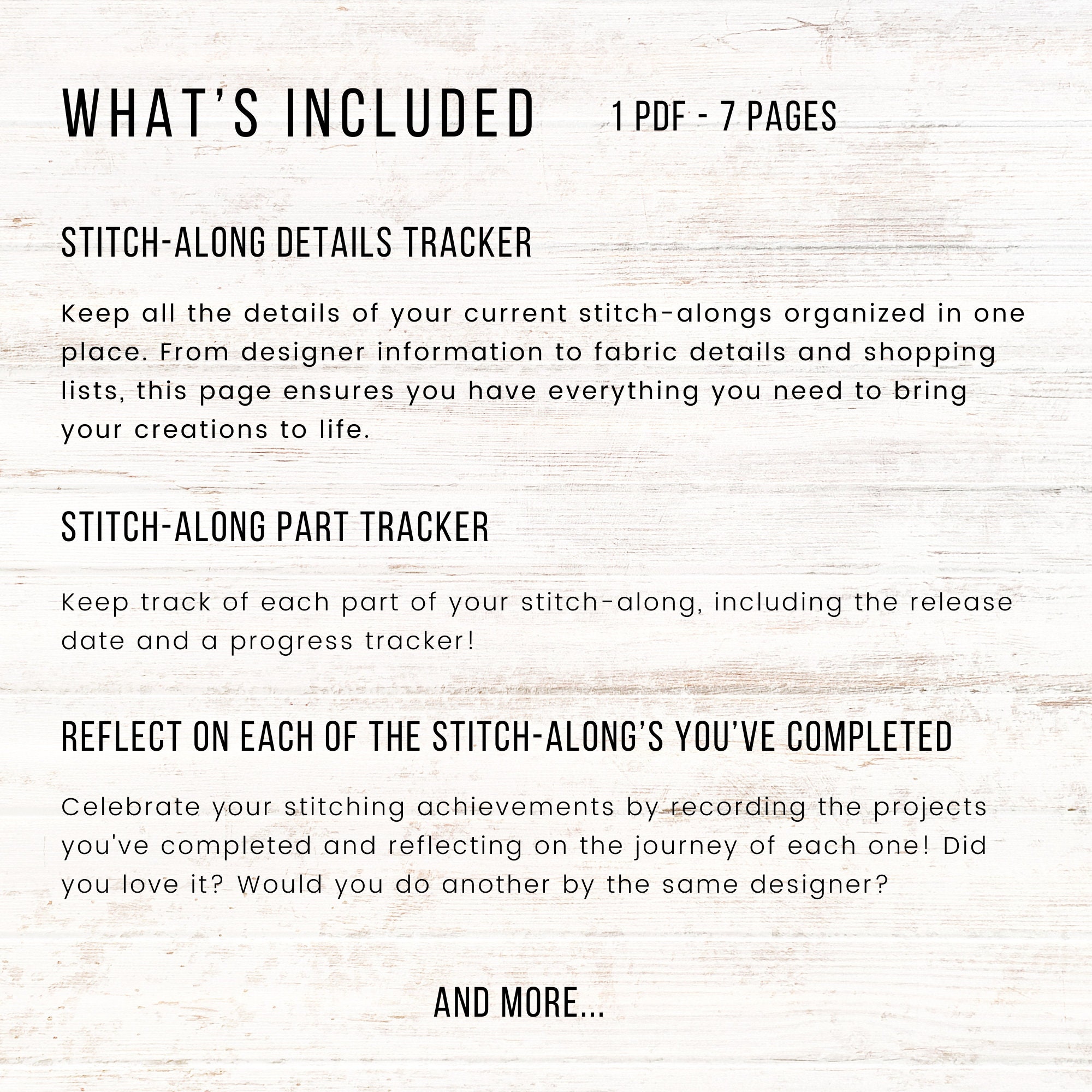 Cross Stitch Stitch-along Planner, Cross Stitch Journal Printable Pdfs ...