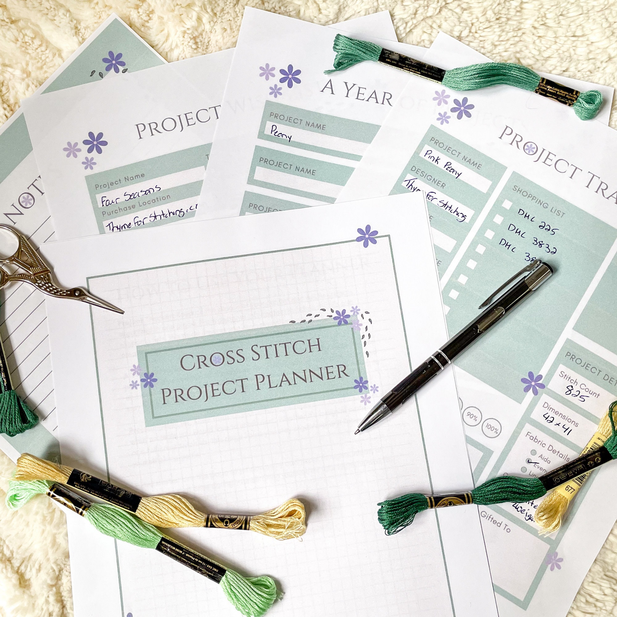 Cross Stitch Project Planner, Cross Stitch Journal Printable Pdfs for ...