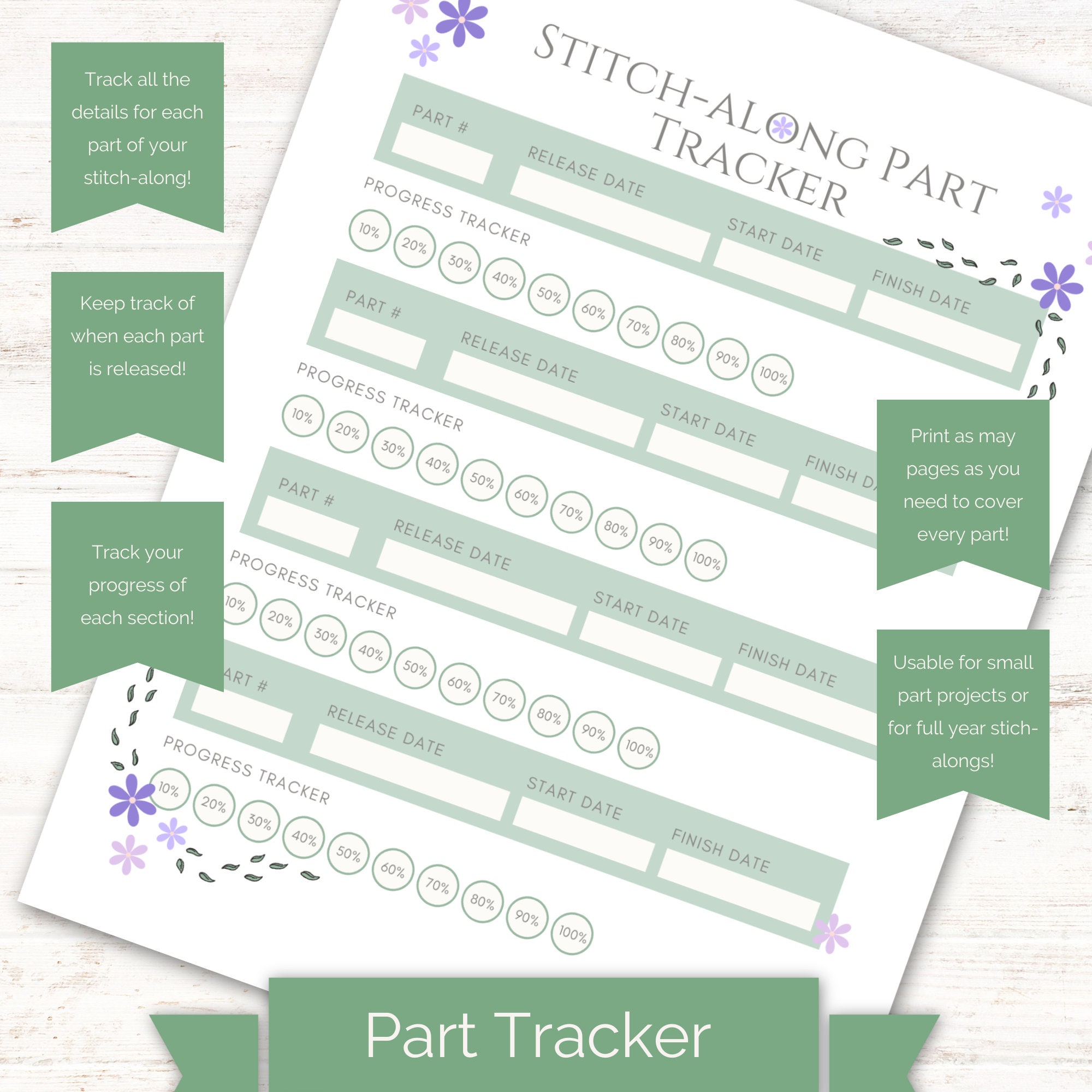 Cross Stitch Stitch-along Planner, Cross Stitch Journal Printable Pdfs ...