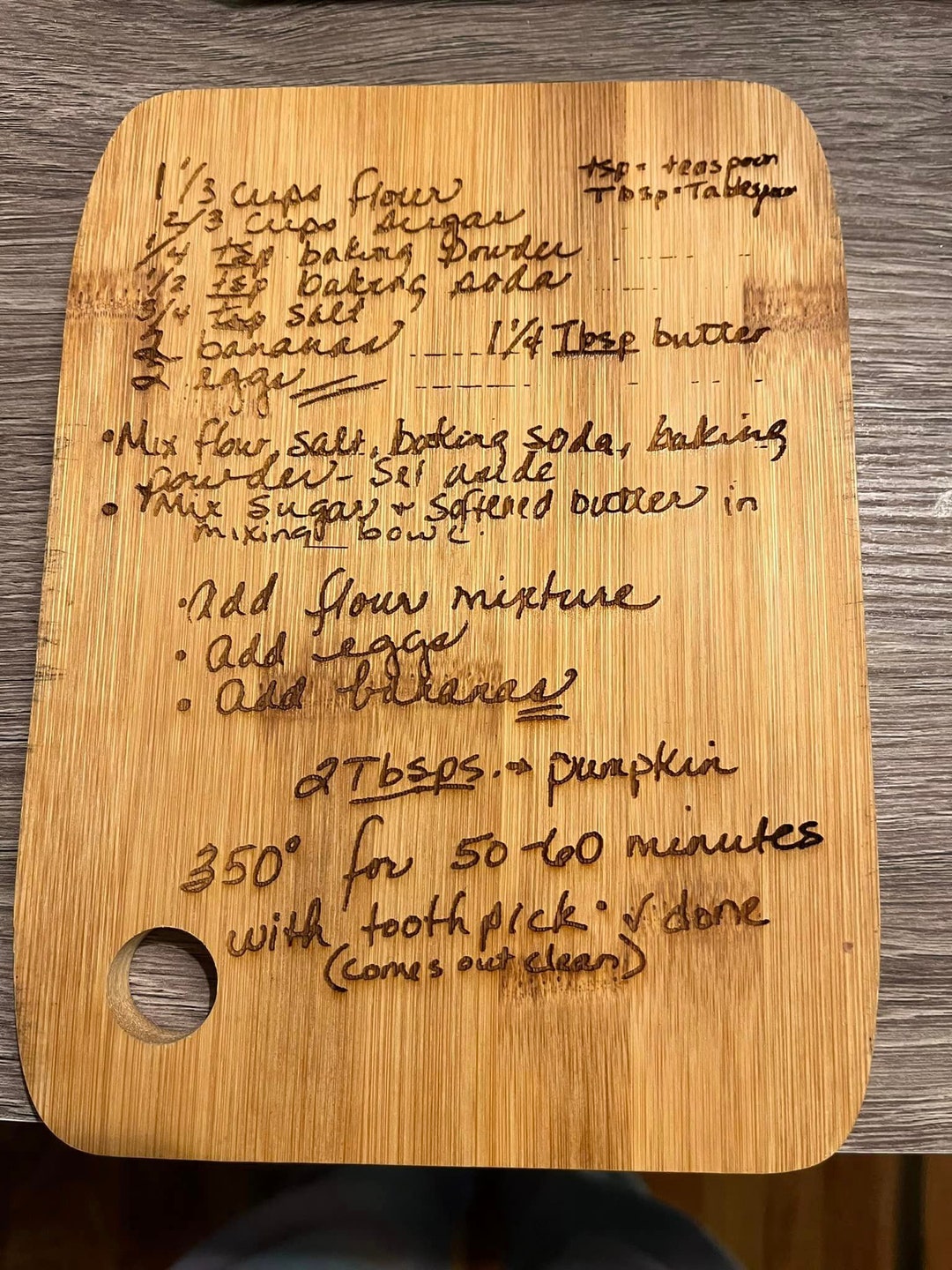 Recipe Engraved Cutting Board - Etsy