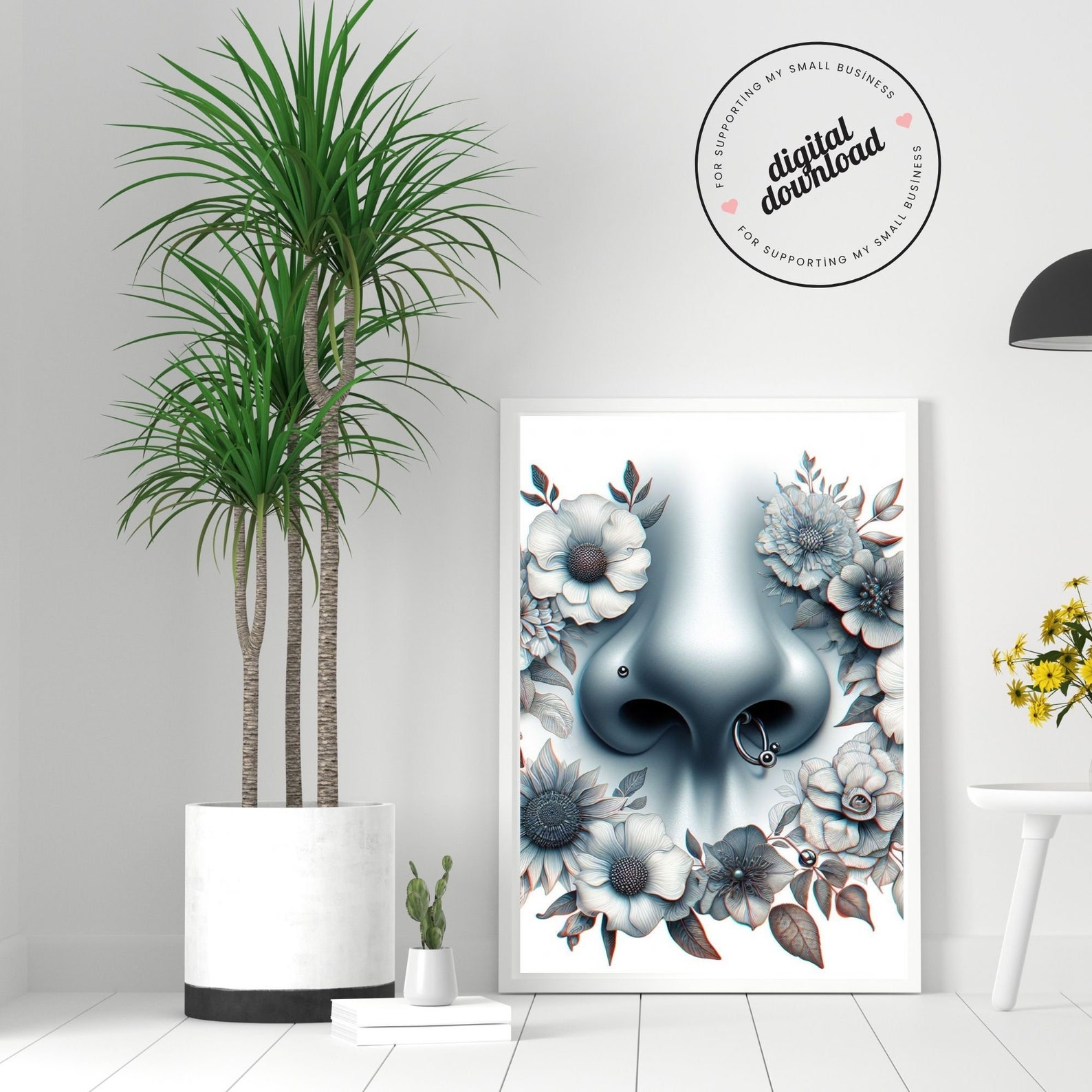 Nose Piercing Art Print, Piercing Poster, Piercing Studio Wall Art ...