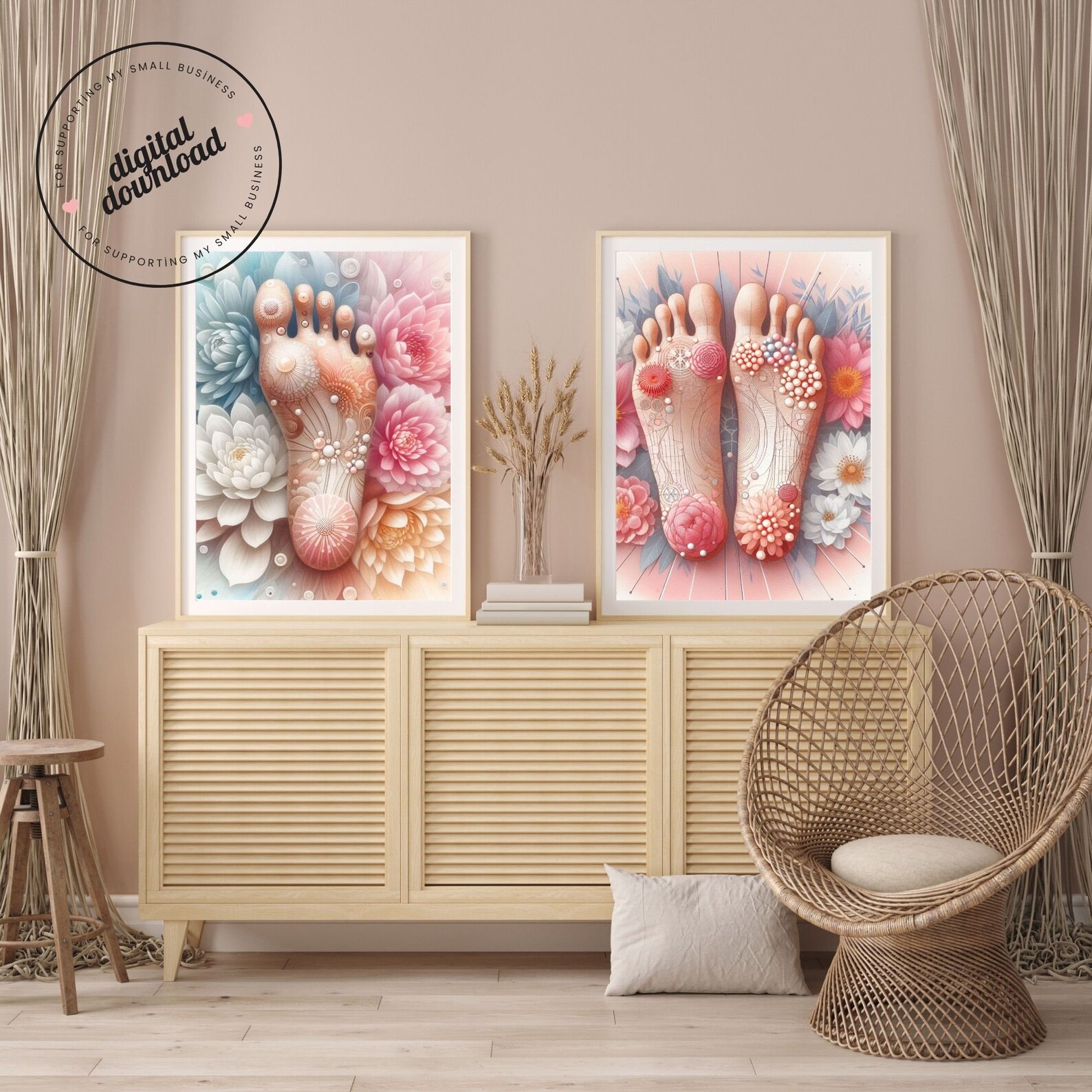Reflexology Chart, Foot Reflexology, Massage Therapist Office Decor ...