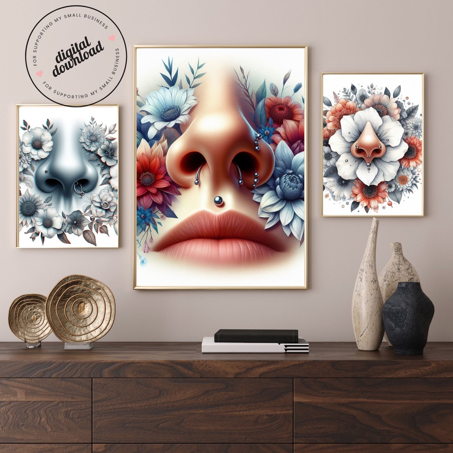 Nose Piercing Art Print, Piercing Poster, Piercing Studio Wall Art ...