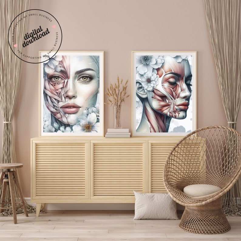 Facial Muscles Art Print, Esthetician Office Decor, Esthetician Gift ...