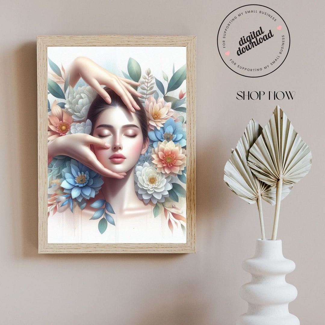 Facial Massage Art, Beauty Salon Decor, Spa Decor, Medical Spa Decor ...