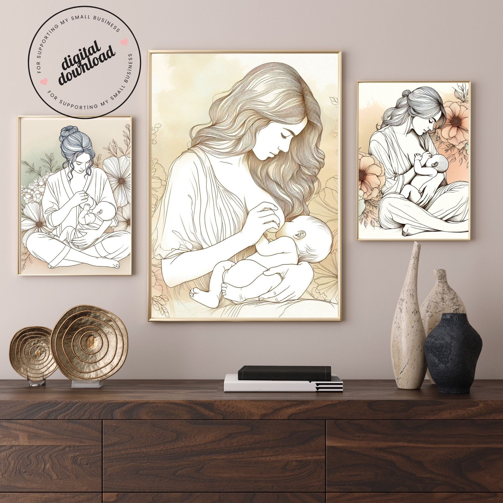 Breastfeeding Print, Mammary Gland Print, Lactation Consultant, Breast ...