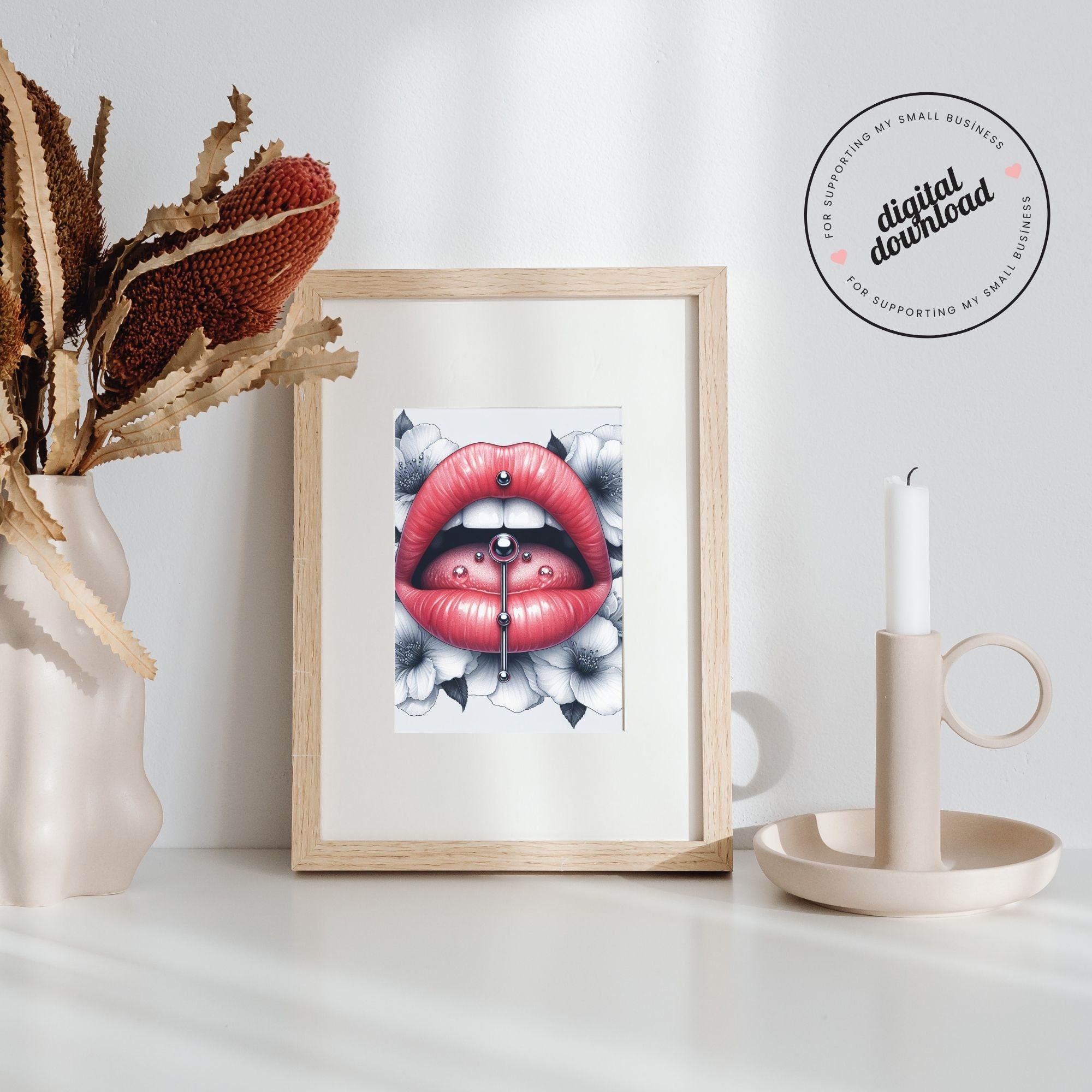 Lip Piercing Chart Print, Piercing Art Print, Piercings Studio Decor ...