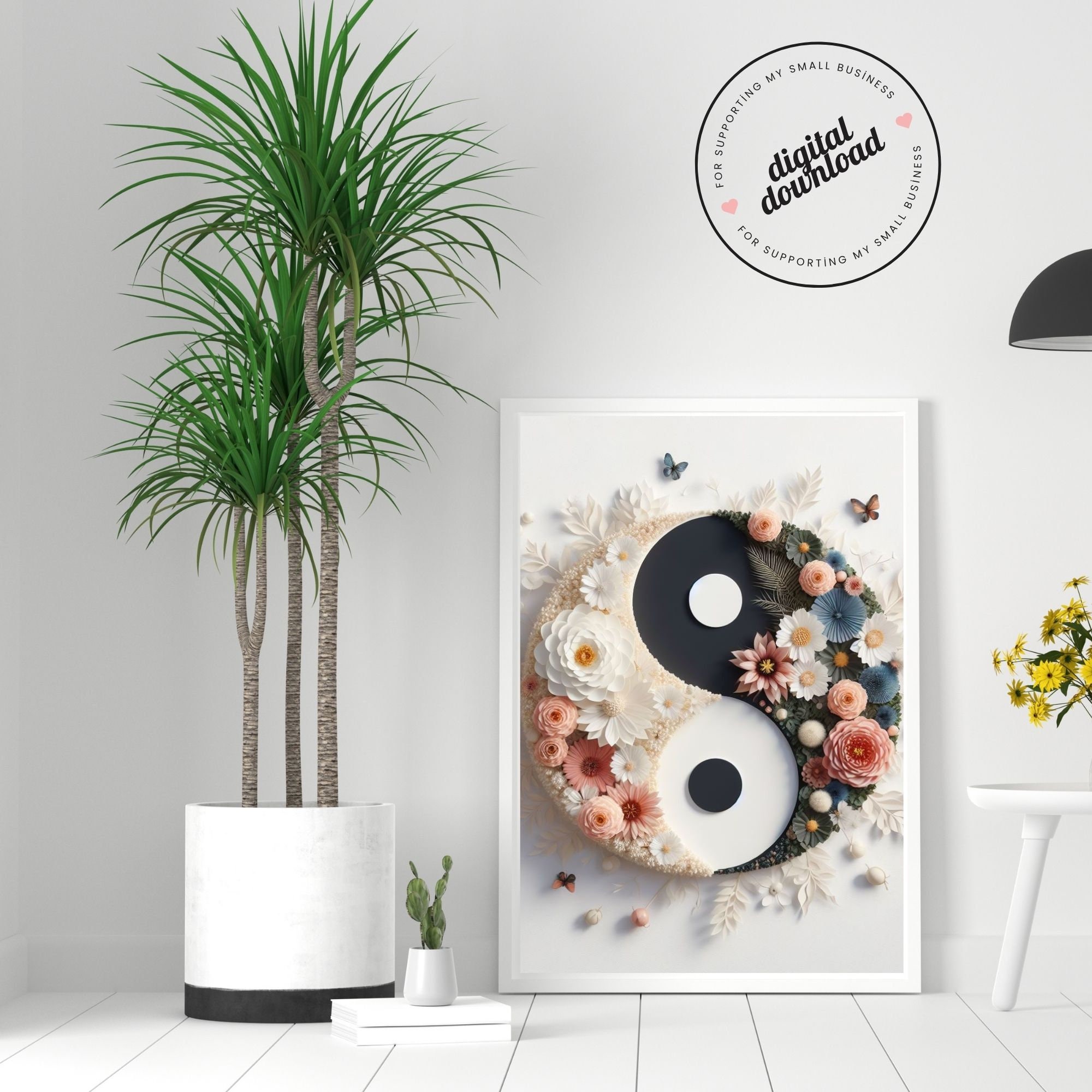 Yin Yang Print, Yin Yang Poster, Zen Art, Yoga Wall Art, Yin Yang Decor ...