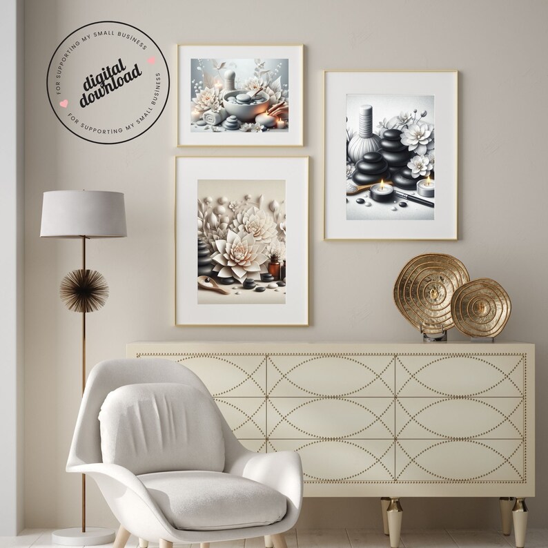 Spa Decor Hot Stone Massage Decor Medical Spa Wall Art Spa - Etsy