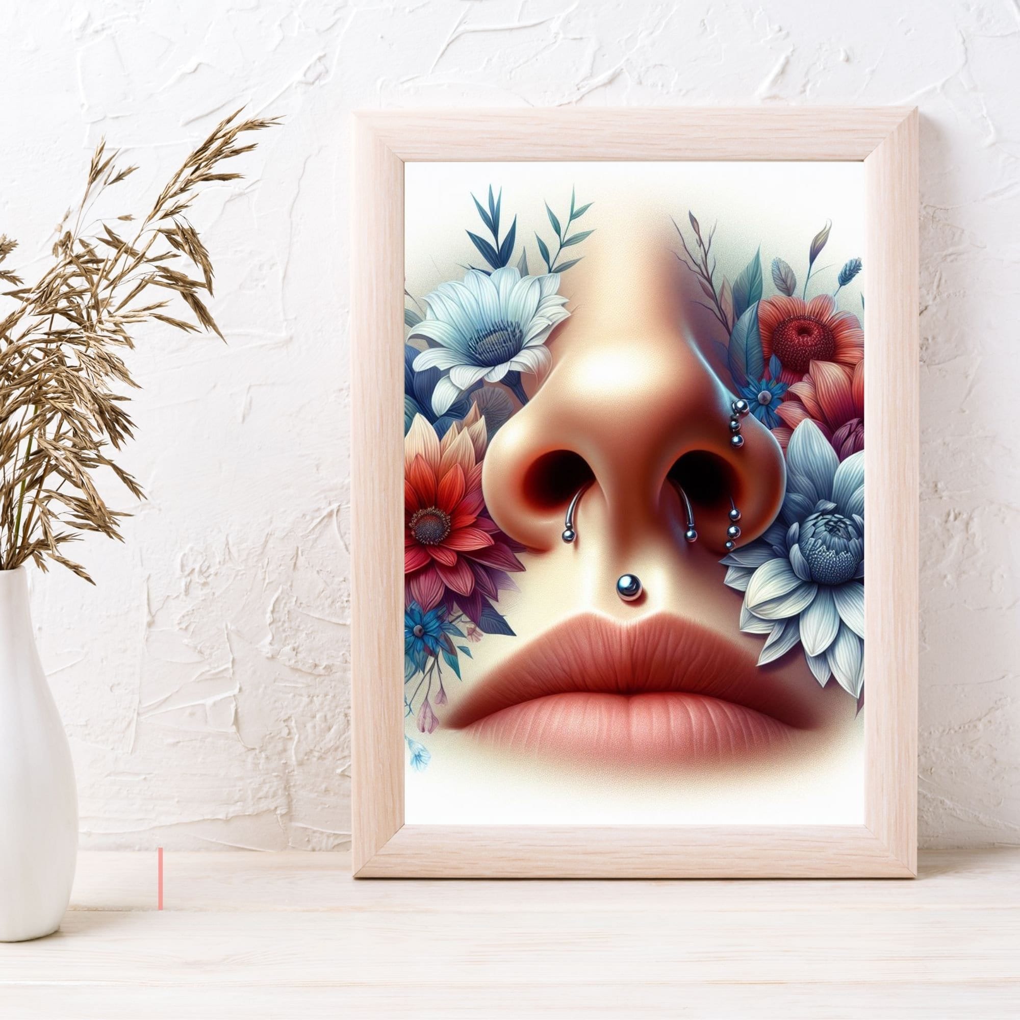 Nose Piercing Art Print, Piercing Poster, Piercing Studio Wall Art ...