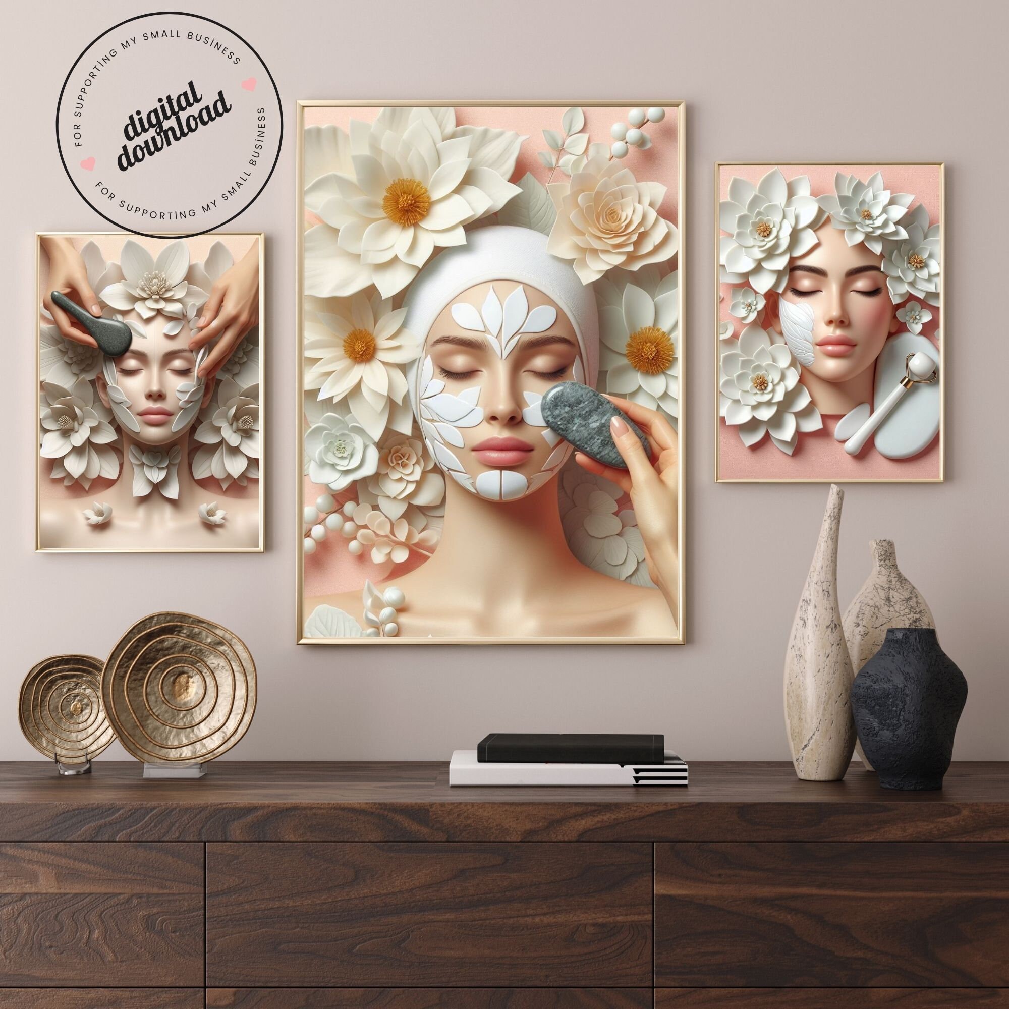 Face Massage Decor, Gua Sha Accents, Spa Salon Decoration, Medical Spa ...