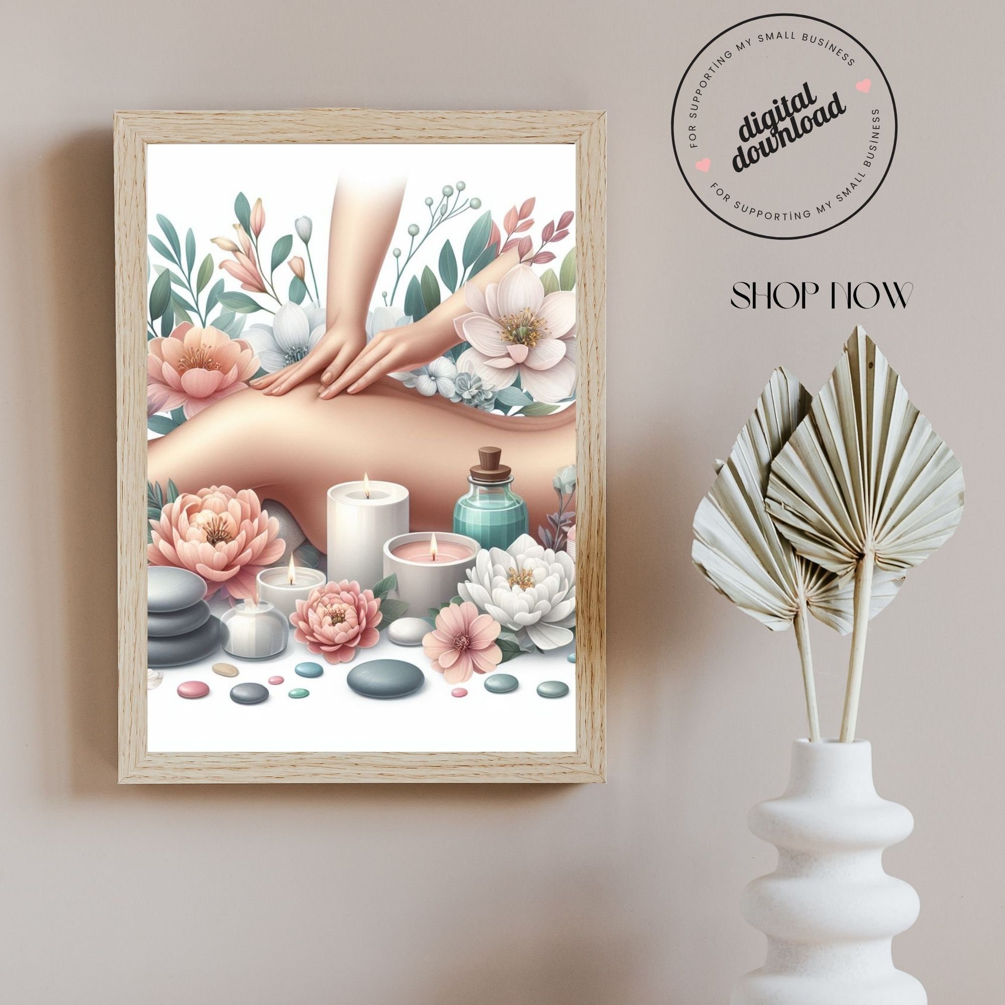 Printable Spa Decor Beauty Salon Wall Art Art For Wellness Center Body Massageprint Massage