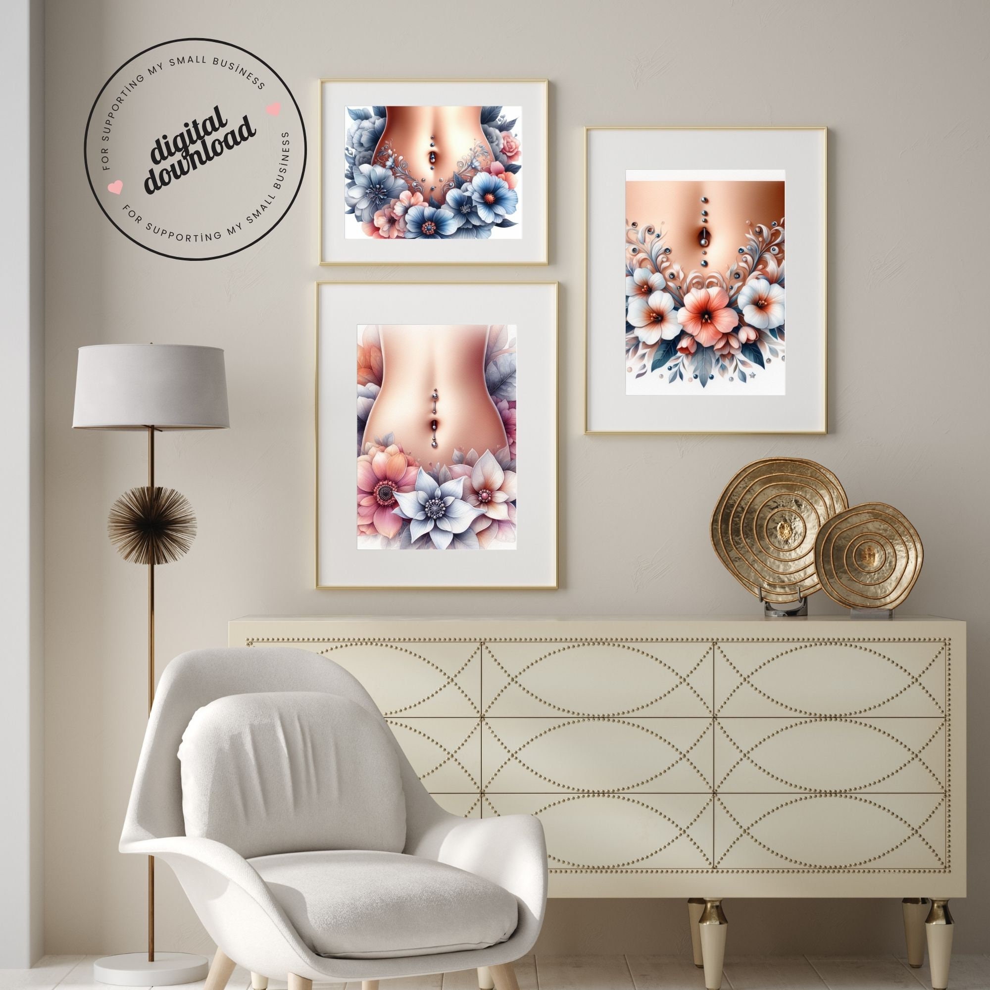 Belly Button Piercing Chart Poster, Piercing Studio Decor, Piercing ...