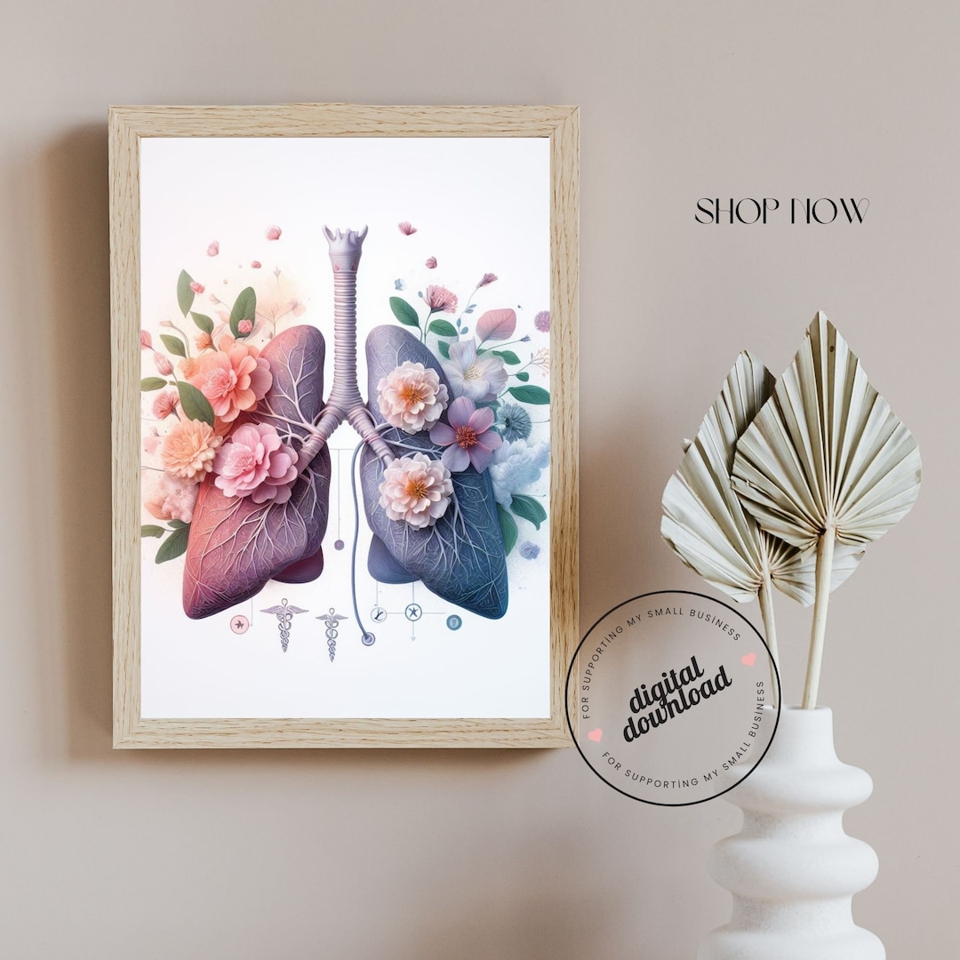 Lung Art Print, Human Anatomy Art, Lung Illustration, Anatomy Poster ...