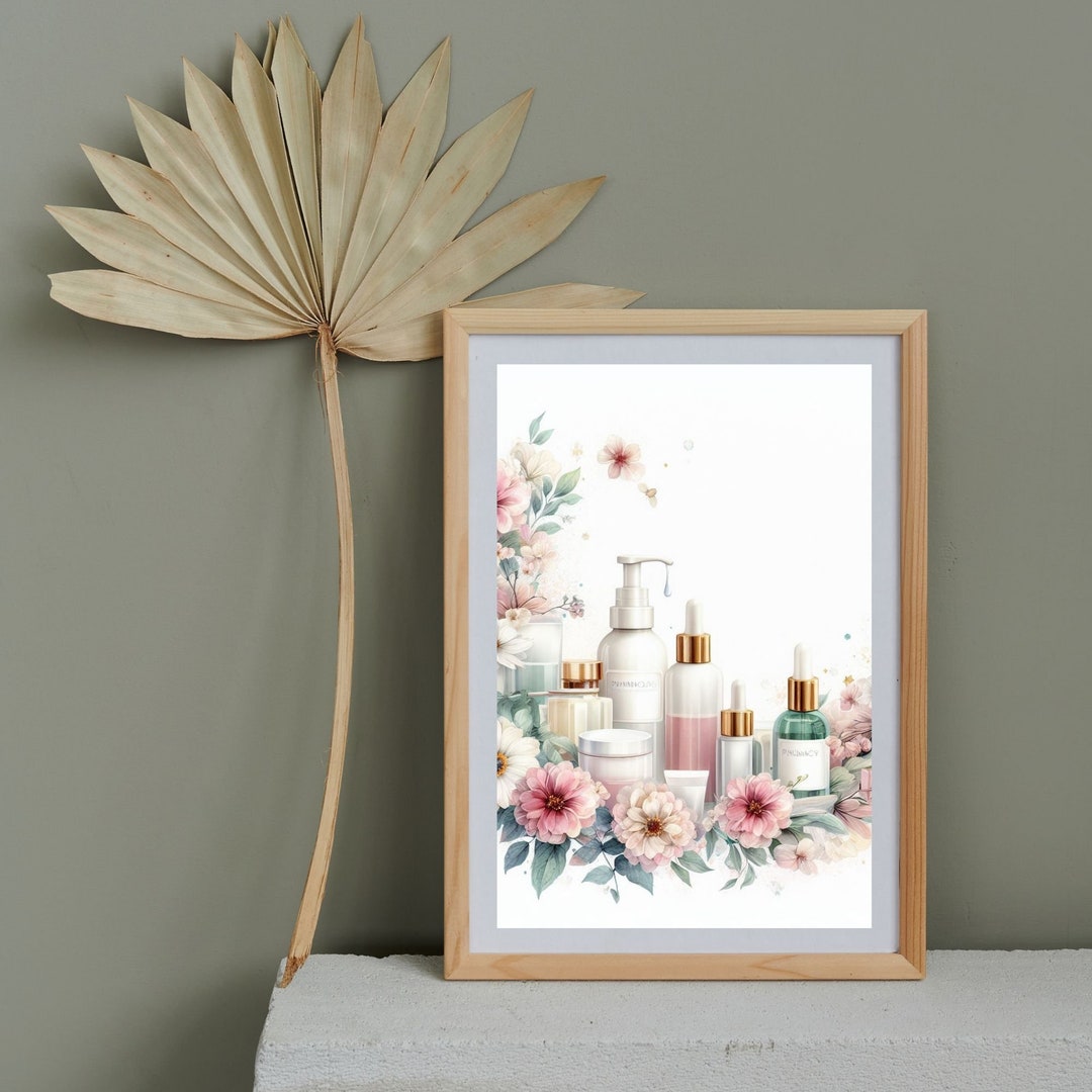 Cosmetic Product Print, Beauty Salon Wall Decor, Esthetician Wall Art ...