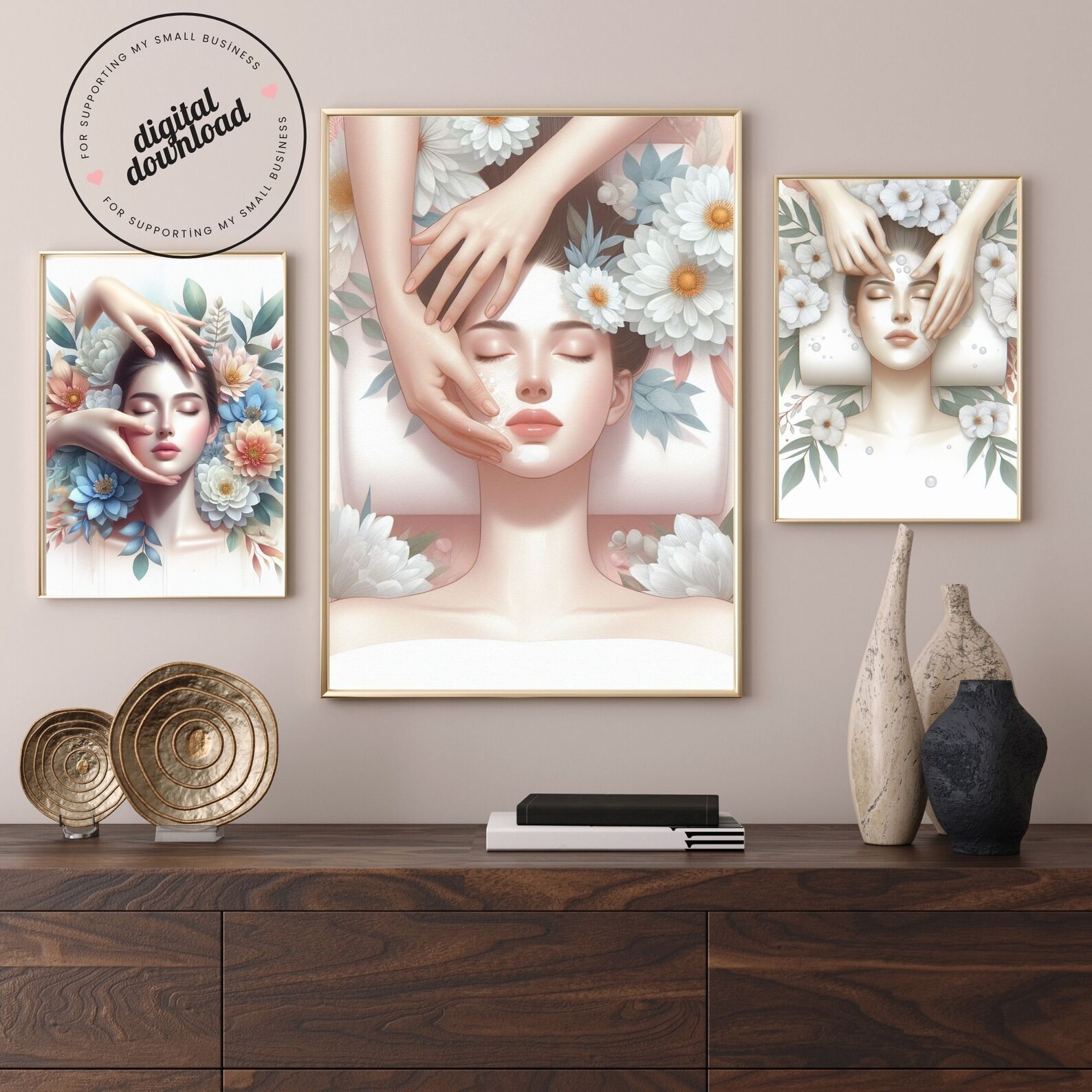 Facial Massage Art, Beauty Salon Decor, Spa Decor, Medical Spa Decor ...
