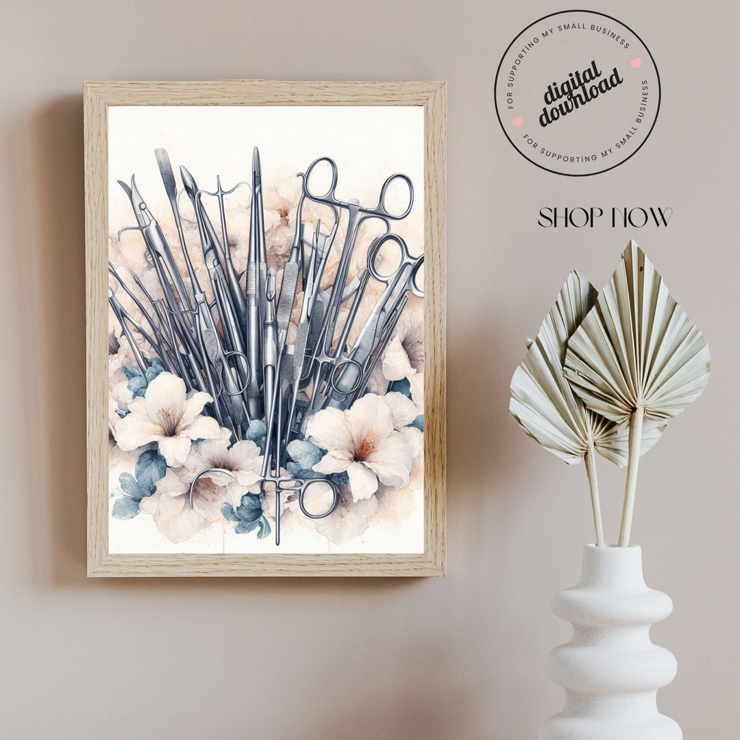 Scalpels Art Print, Surgeon Gift, Surgical Tools Print, Surgical Art ...
