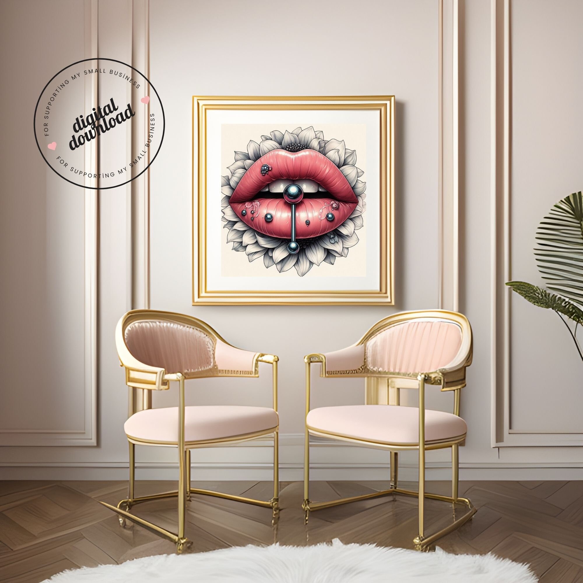 Lip Piercing Chart Print, Piercing Art Print, Piercings Studio Decor ...