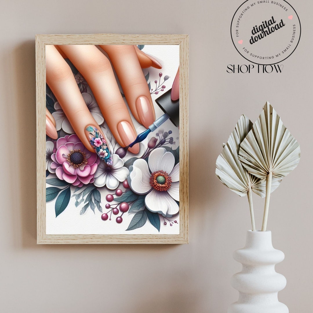 Nail Salon Decor, Nail Artist Print, Nail Decor, Nail Poster, Beauty ...