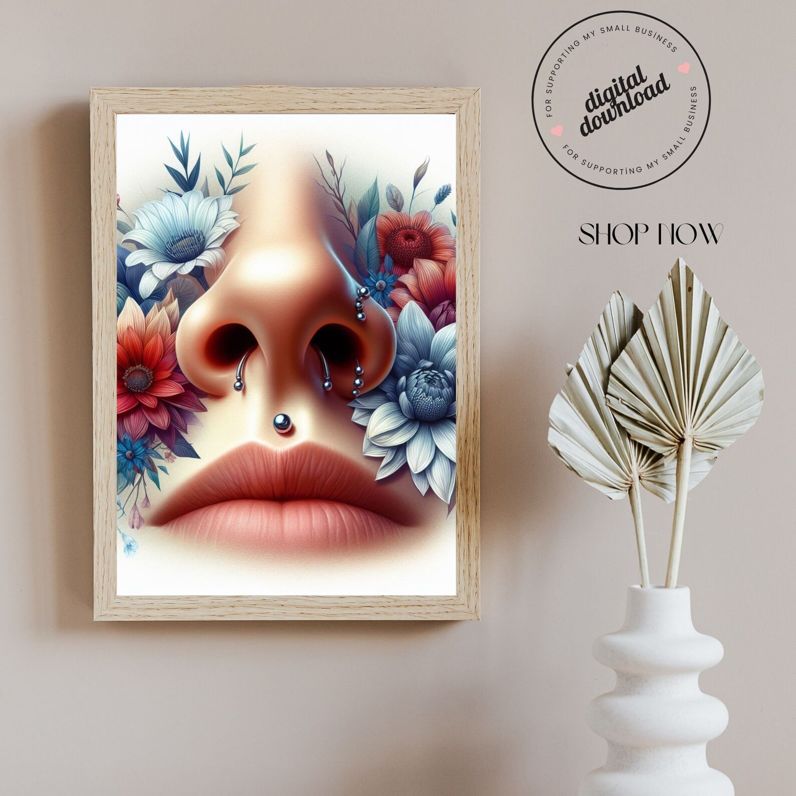 Nose Piercing Art Print, Piercing Poster, Piercing Studio Wall Art ...