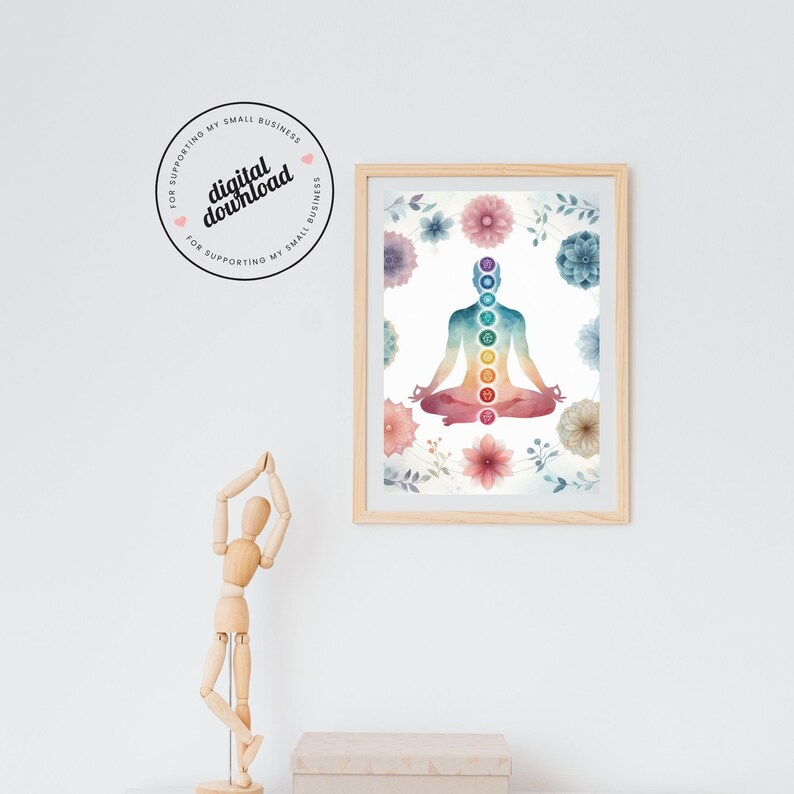 Chakra Poster, Chakra Artwork, Printables, Chakra Meditation Art, Yoga ...