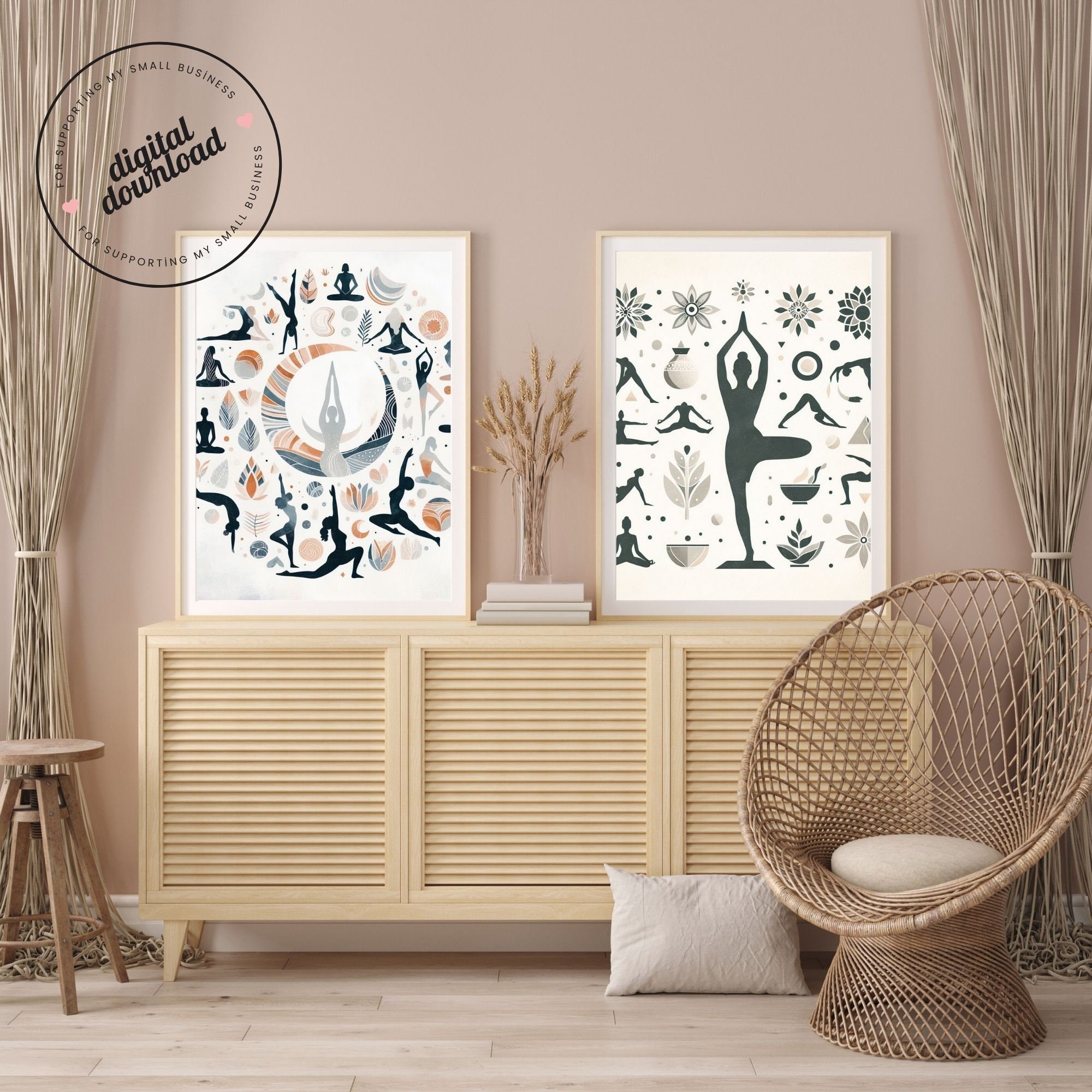 Yoga Wall Art, Yoga Poster, Yoga Poses Digital Art, Yoga Poses Wall ...