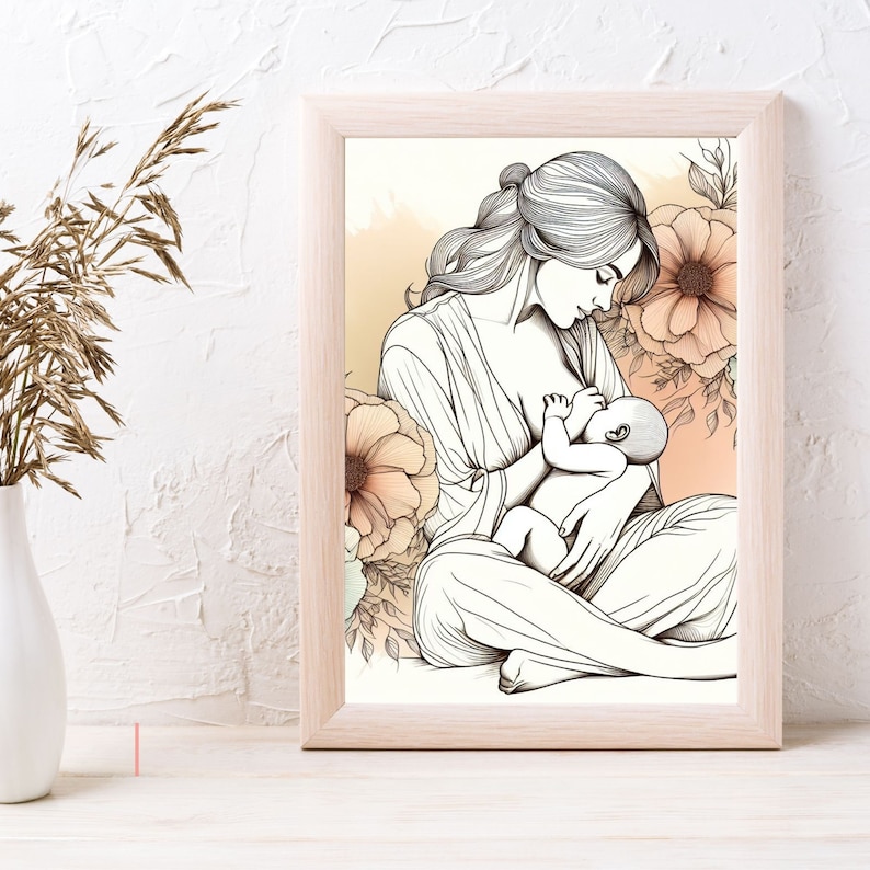 Breastfeeding Print, Mammary Gland Print, Lactation Consultant, Breast ...
