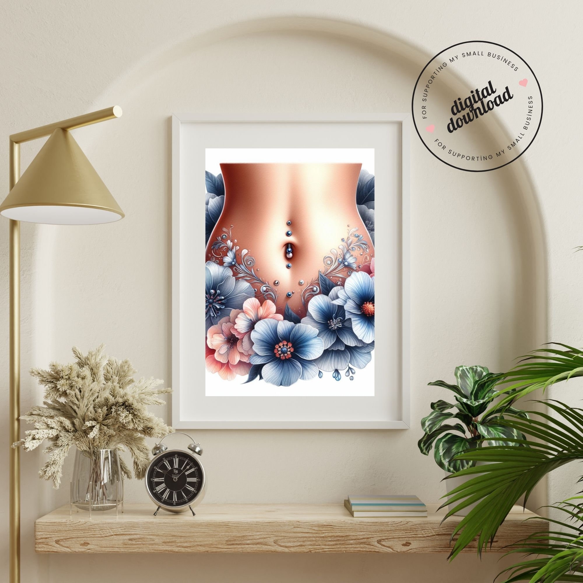 Belly Button Piercing Chart Poster, Piercing Studio Decor, Piercing ...