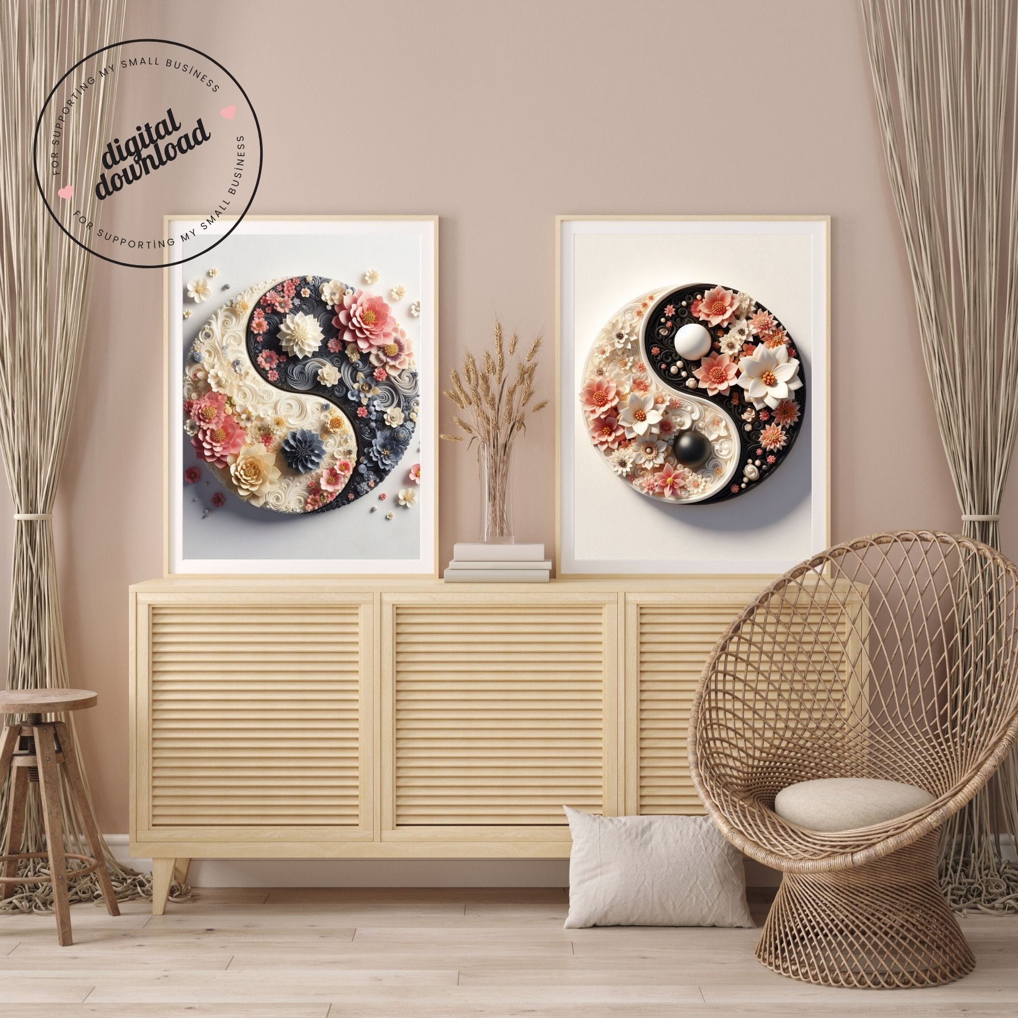 Yin Yang Print, Yin Yang Poster, Zen Art, Yoga Wall Art, Yin Yang Decor ...