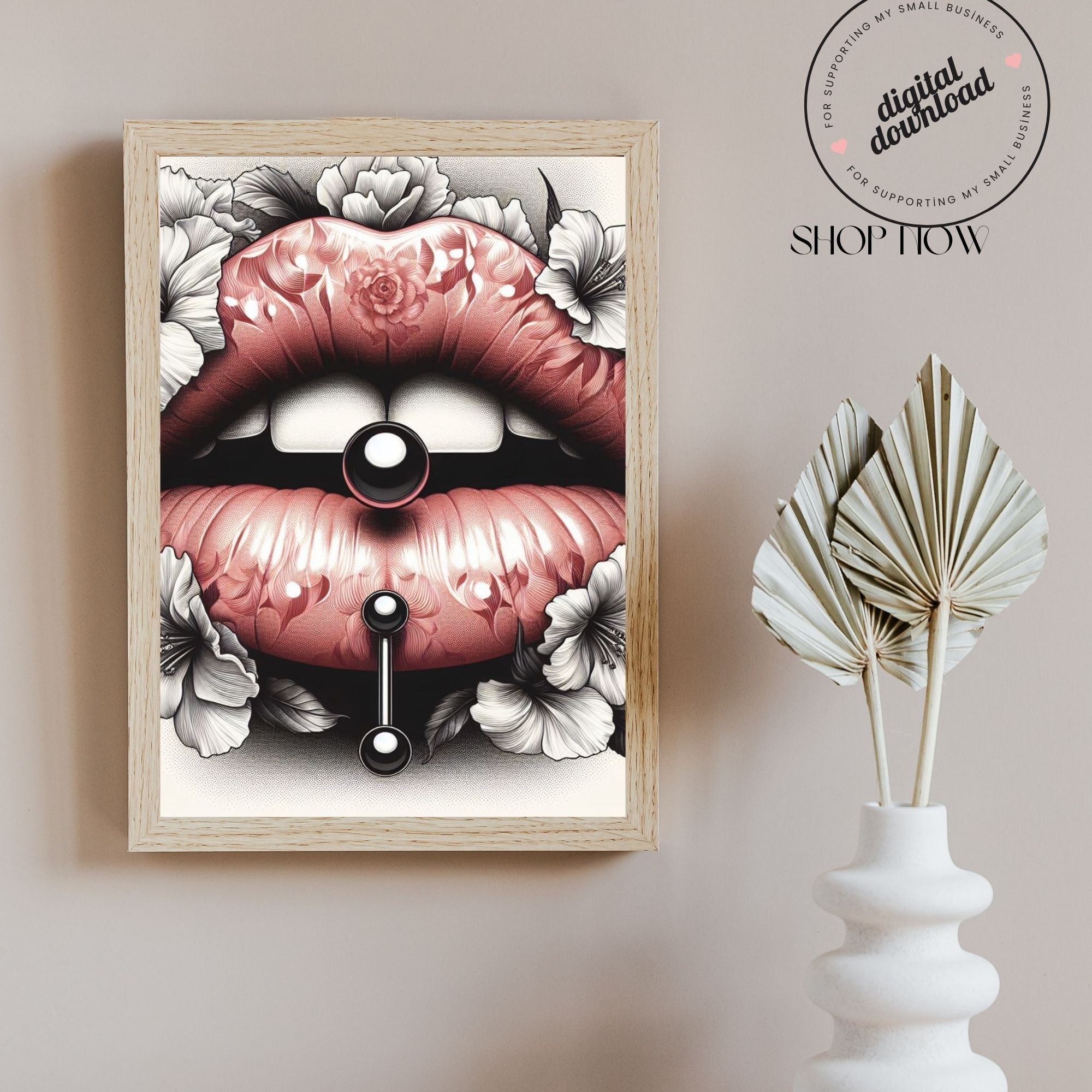 Lip Piercing Chart Print, Piercing Art Print, Piercings Studio Decor ...
