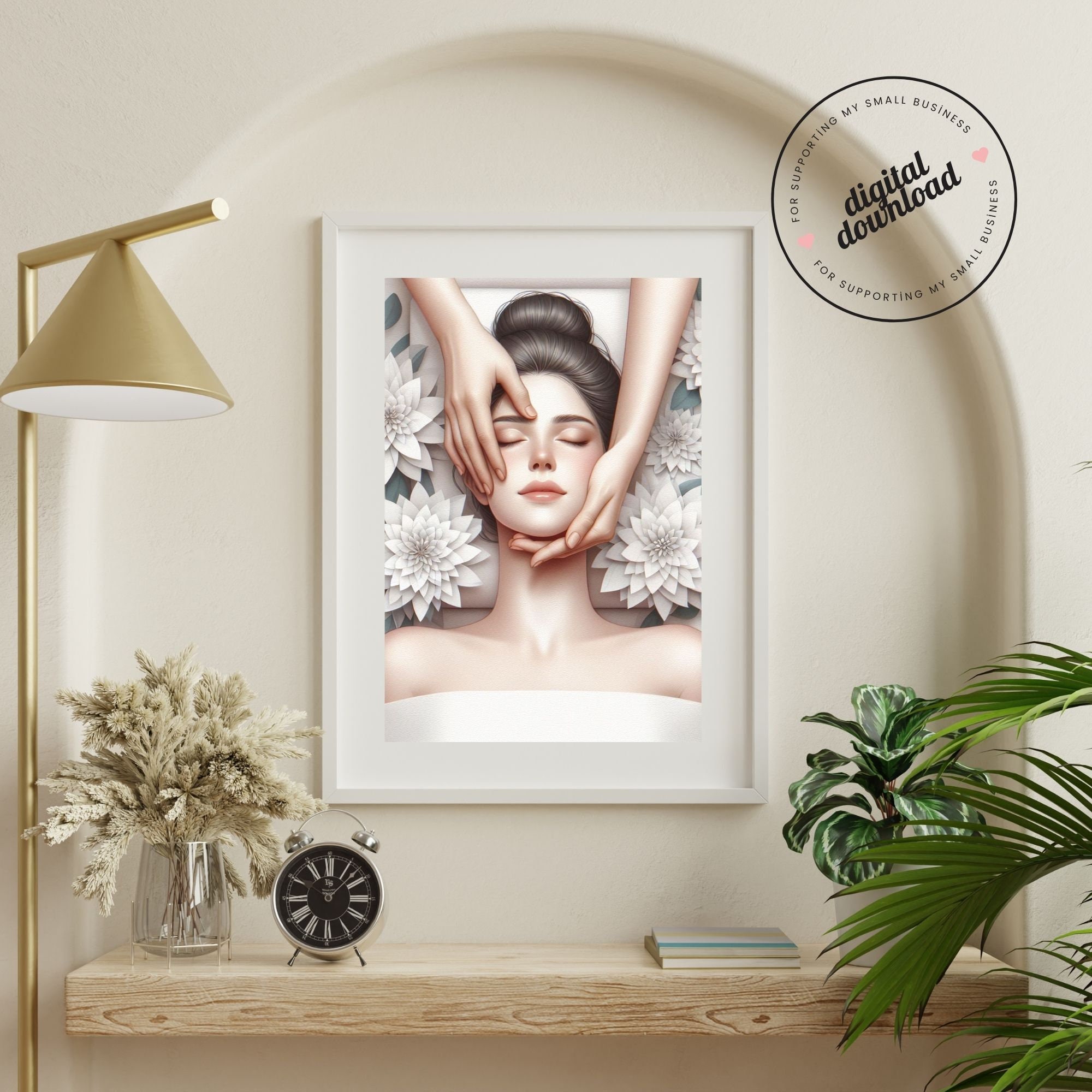 Facial Massage Art, Beauty Salon Decor, Spa Decor, Medical Spa Decor ...