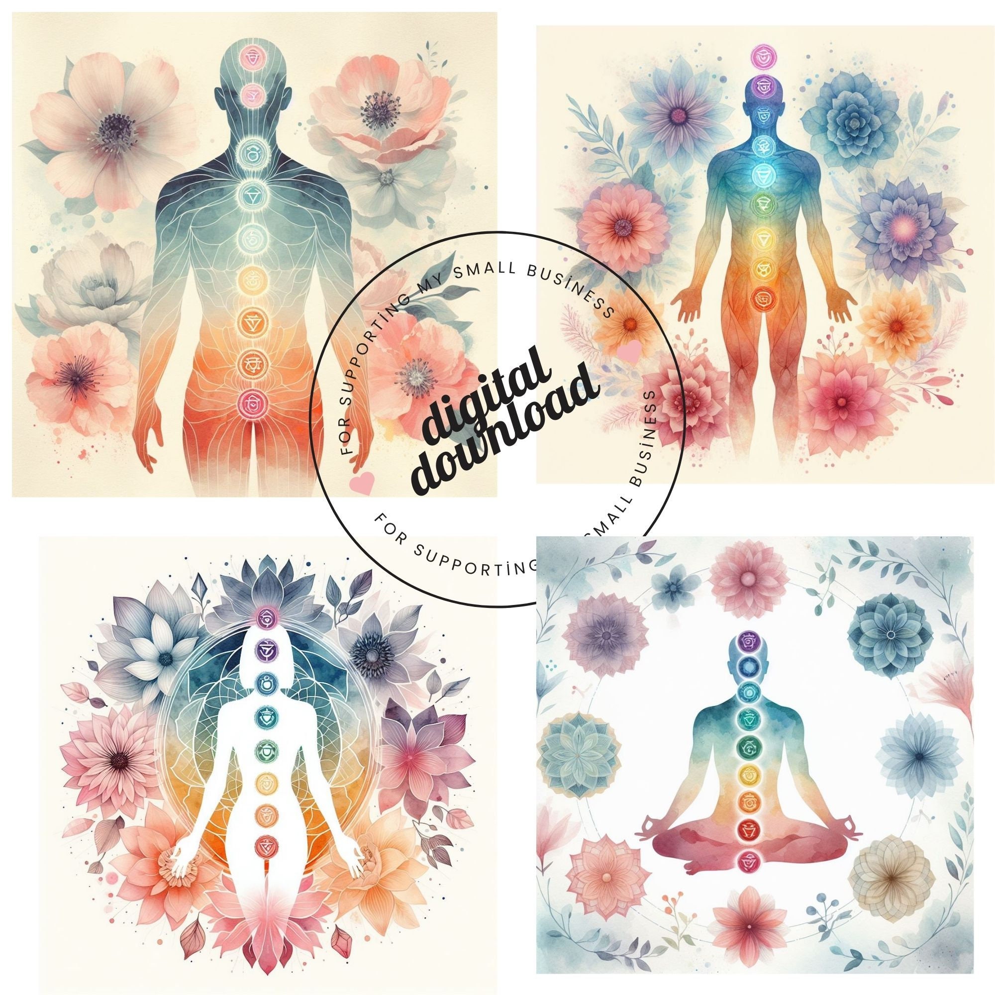 Chakra Poster, Chakra Artwork, Printables, Chakra Meditation Art, Yoga ...