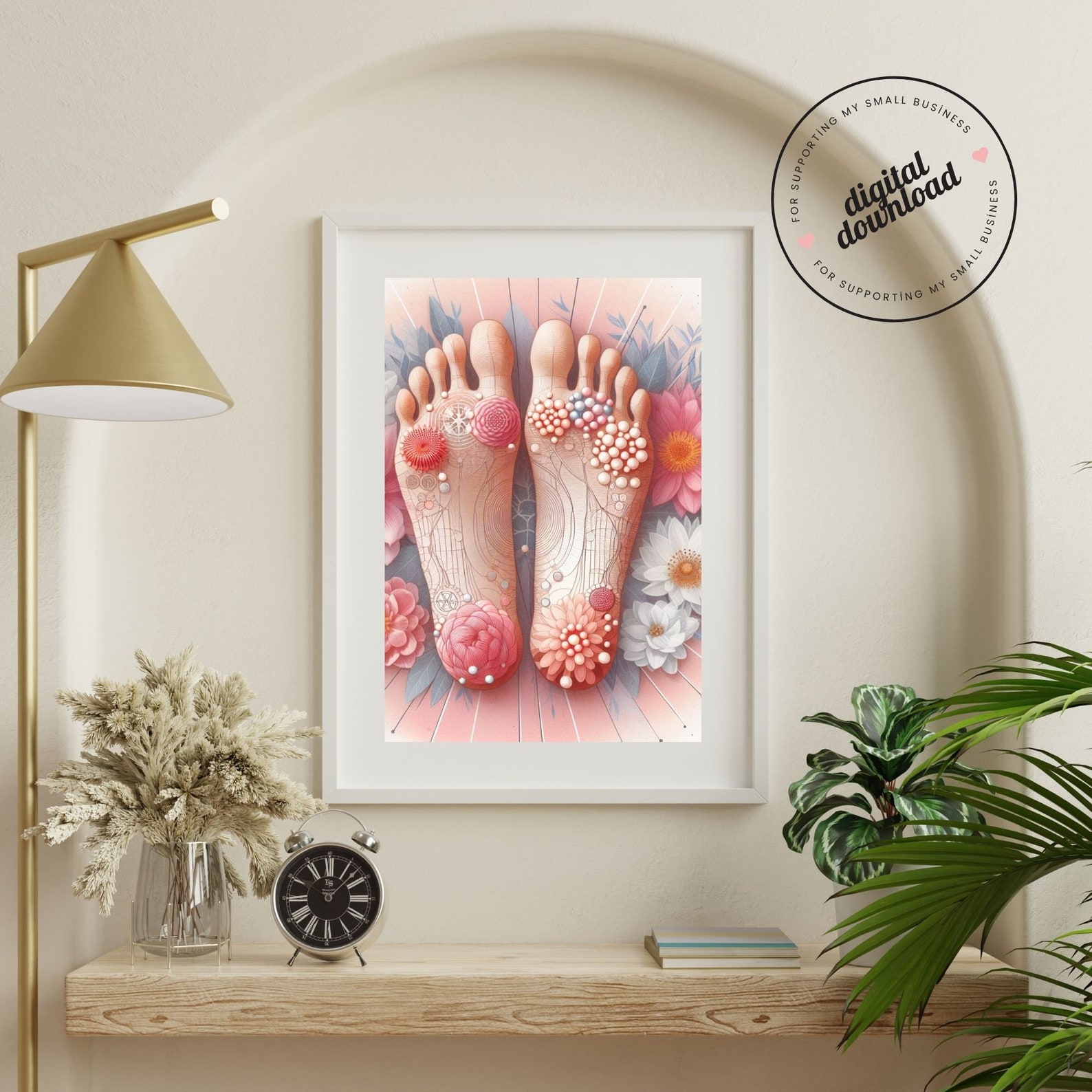 Reflexology Chart, Foot Reflexology, Massage Therapist Office Decor ...
