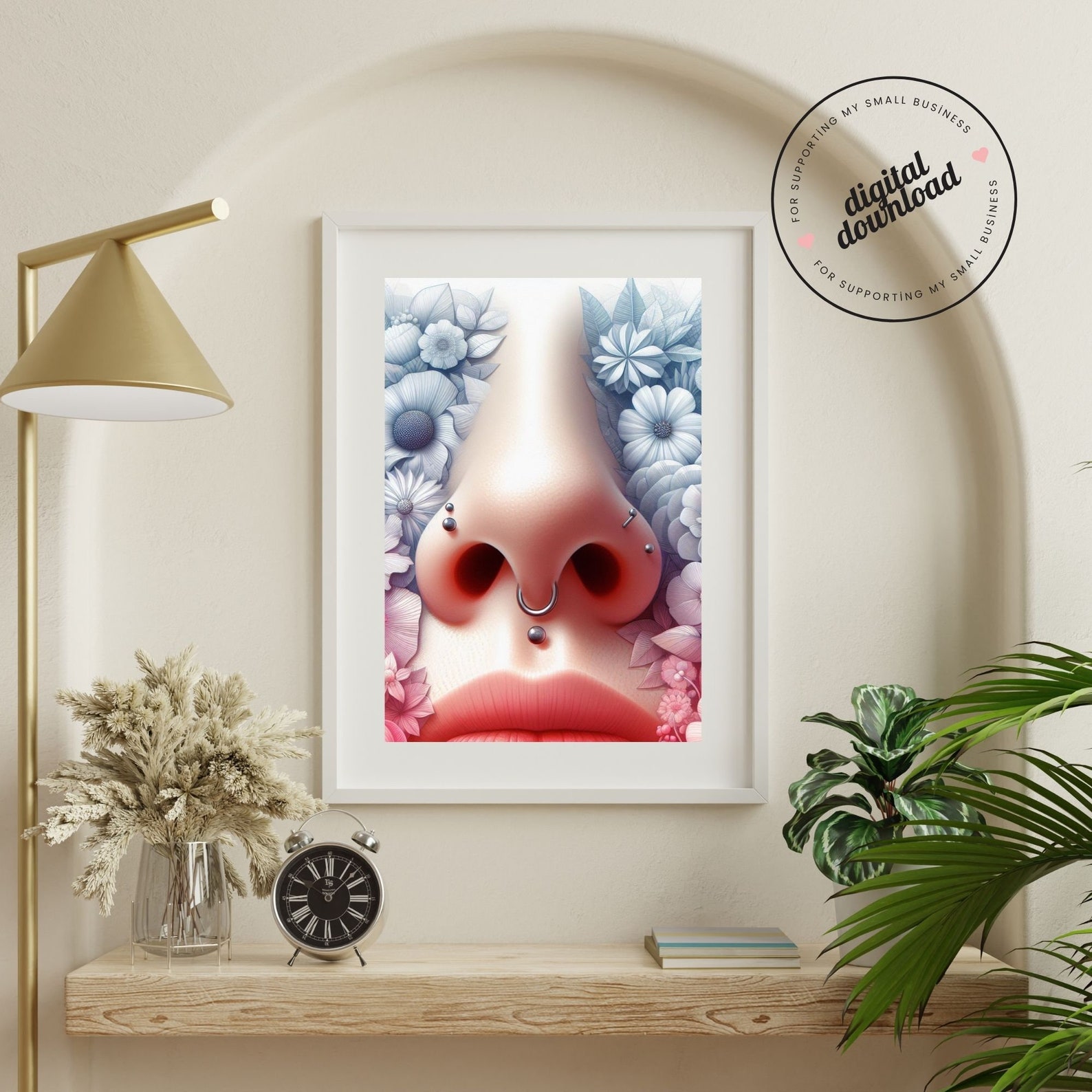 Nose Piercing Art Print, Piercing Poster, Piercing Studio Wall Art ...