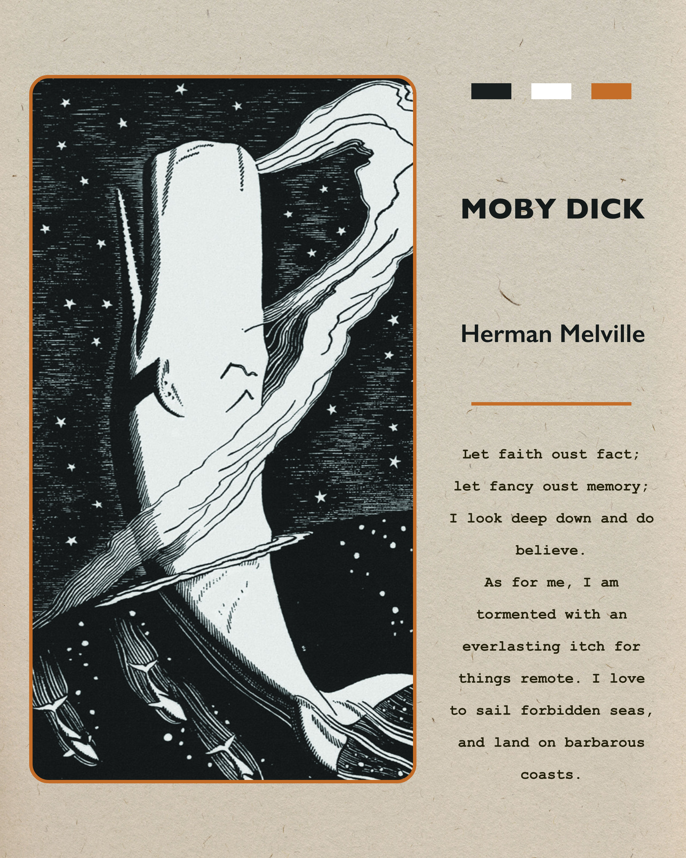 Moby Dick Poster: Minimal Poster - Book Cover Art Print - Wall Art ...