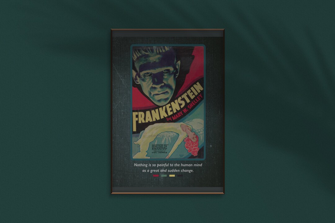 Frankenstein Poster: Minimal Poster - Book Cover Art Print - Wall Art ...