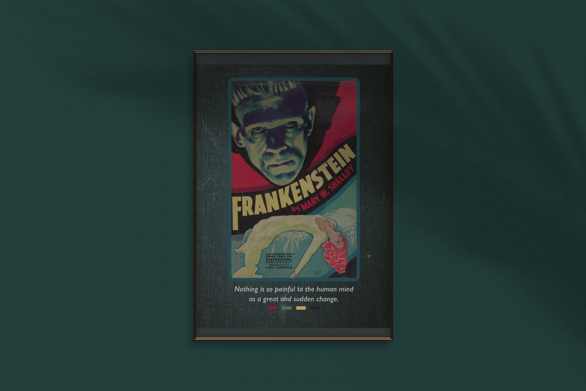 Frankenstein Poster: Minimal Poster - Book Cover Art Print - Wall Art ...